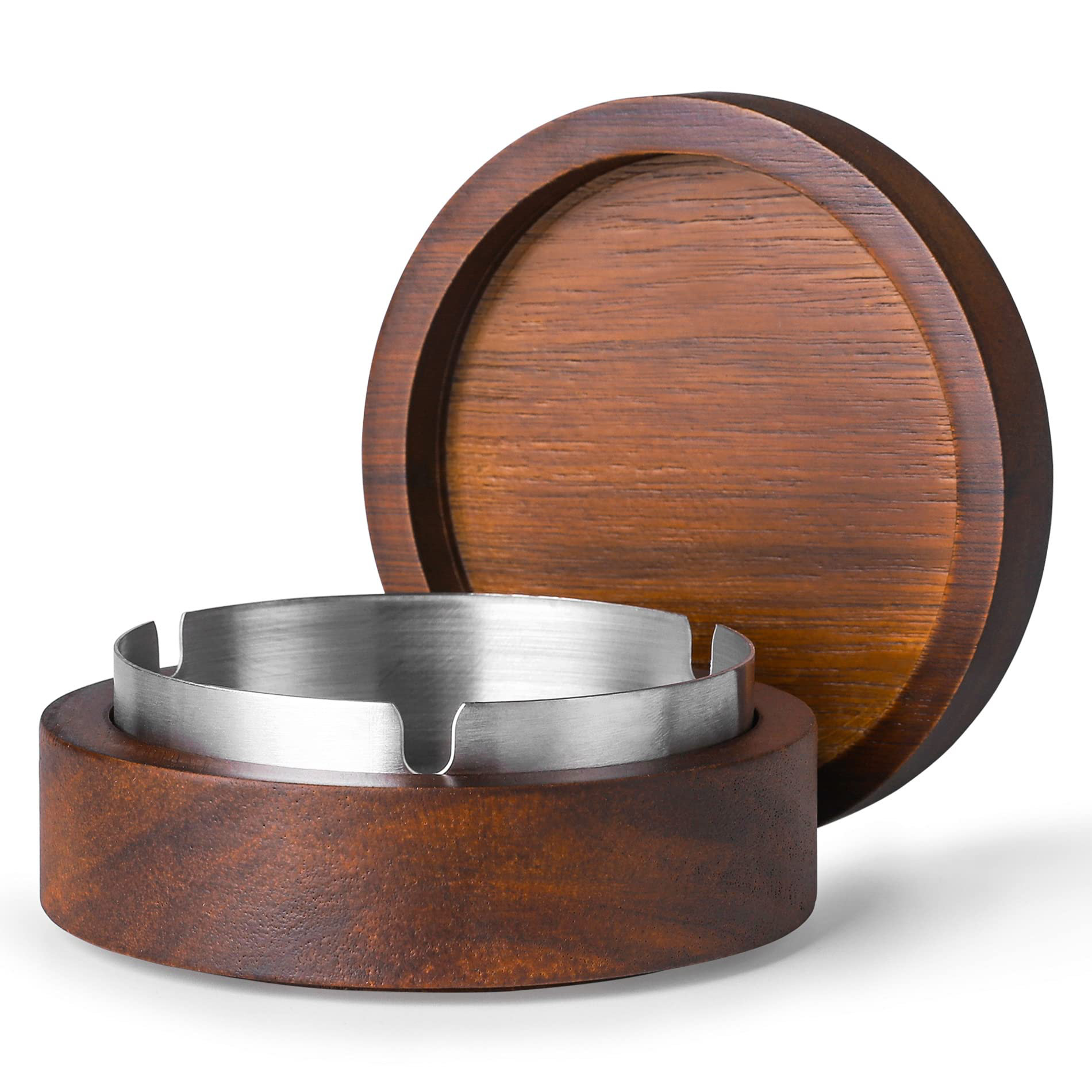 Two trees make a forest Wooden Ashtray With Lid For Smokers Stainless ...