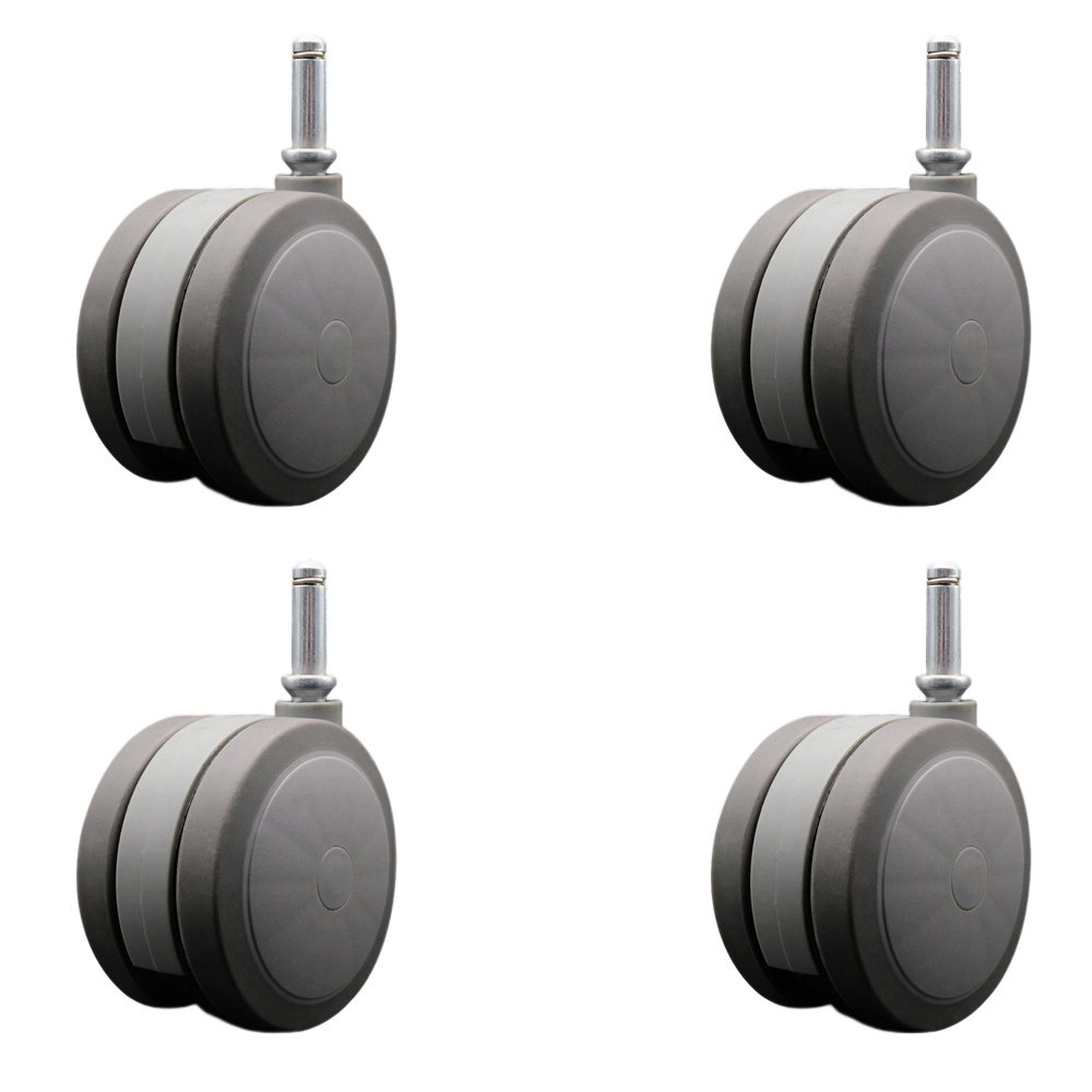 Service Caster Heavy Duty Floor Safe Twin Caster with Grip Ring Stem ...