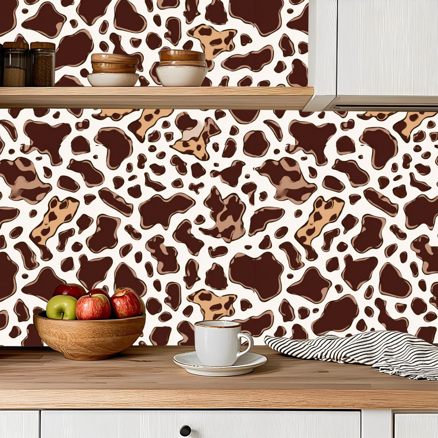 Dakota Fields Peel and Stick Wallpaper Contact Paper Western Cow Print ...