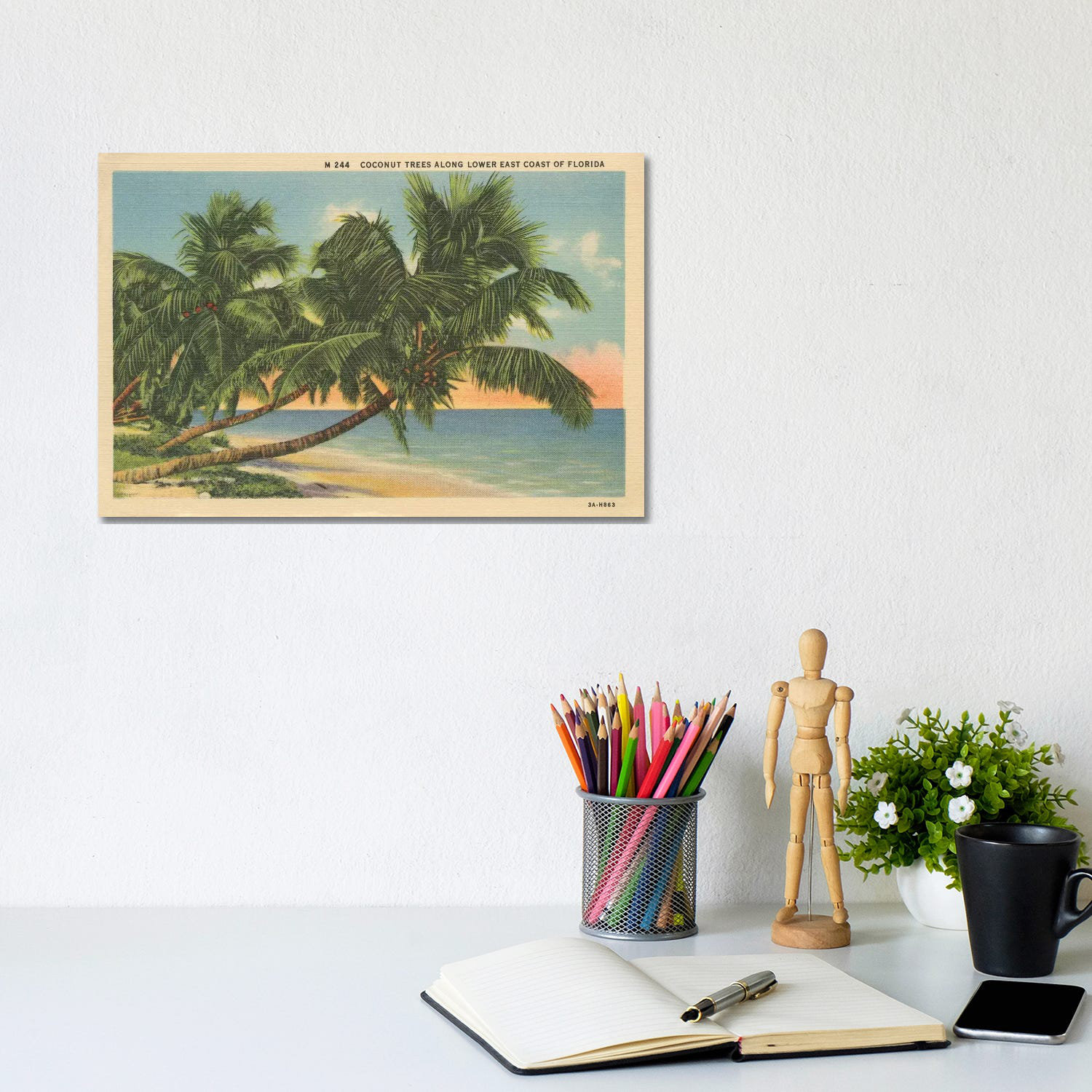 East Urban Home Florida Postcard III - Graphic Art Print | Wayfair