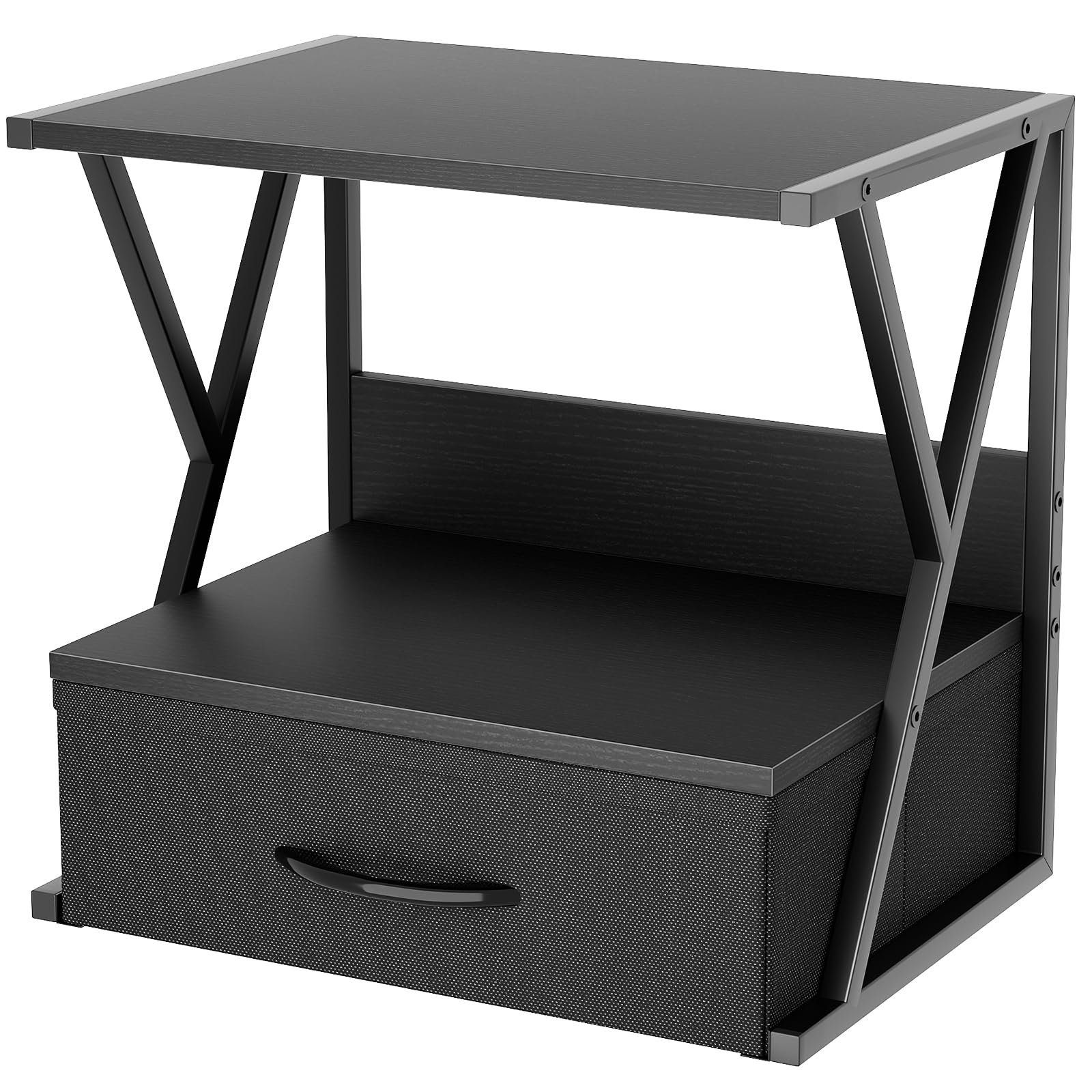 Hokku Designs Printer Stand For Desk With Storage Drawer, 2 Tier ...