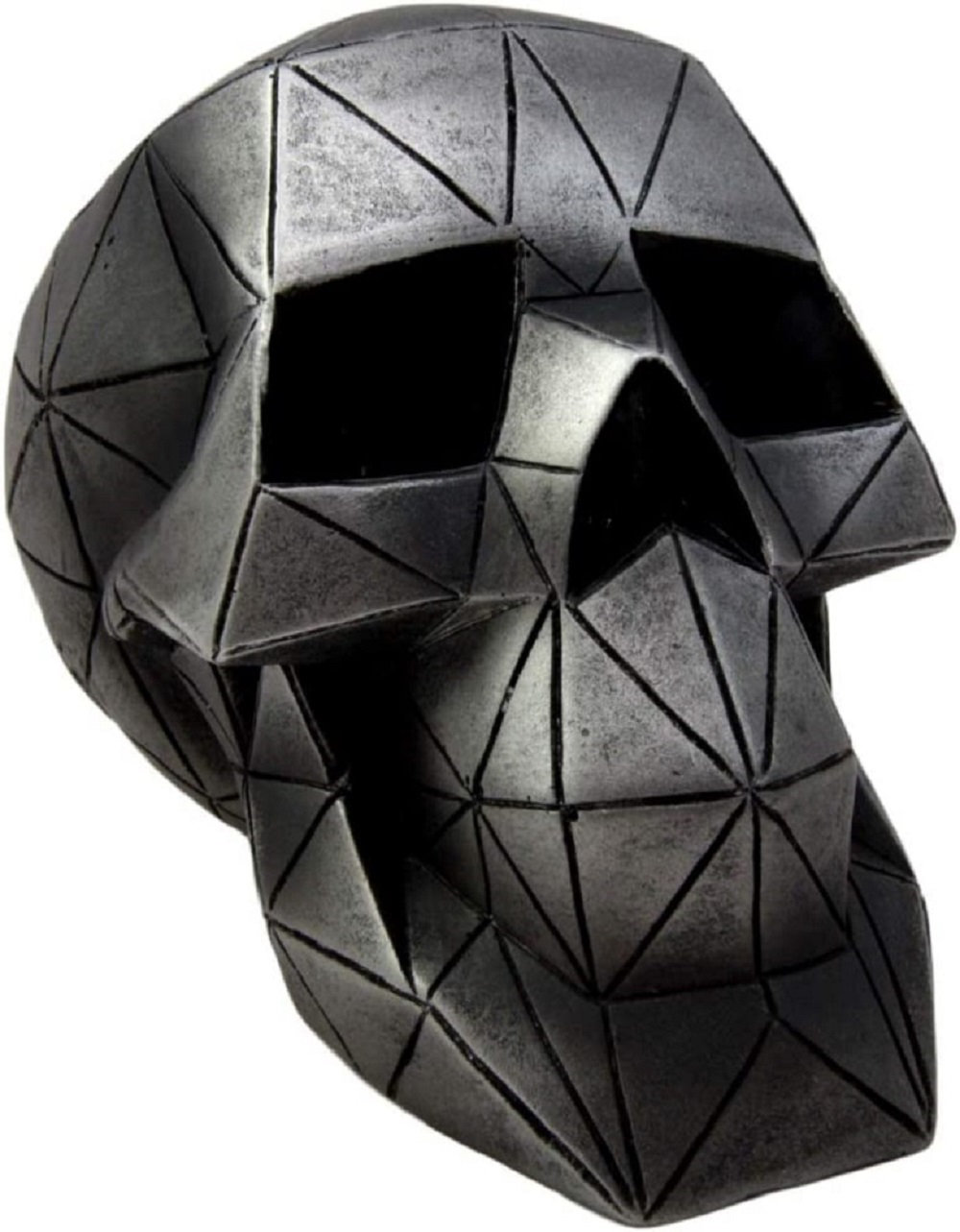 Trinx Geometric Vector Matrix Polygon Silver Skull Decorative Figurine ...