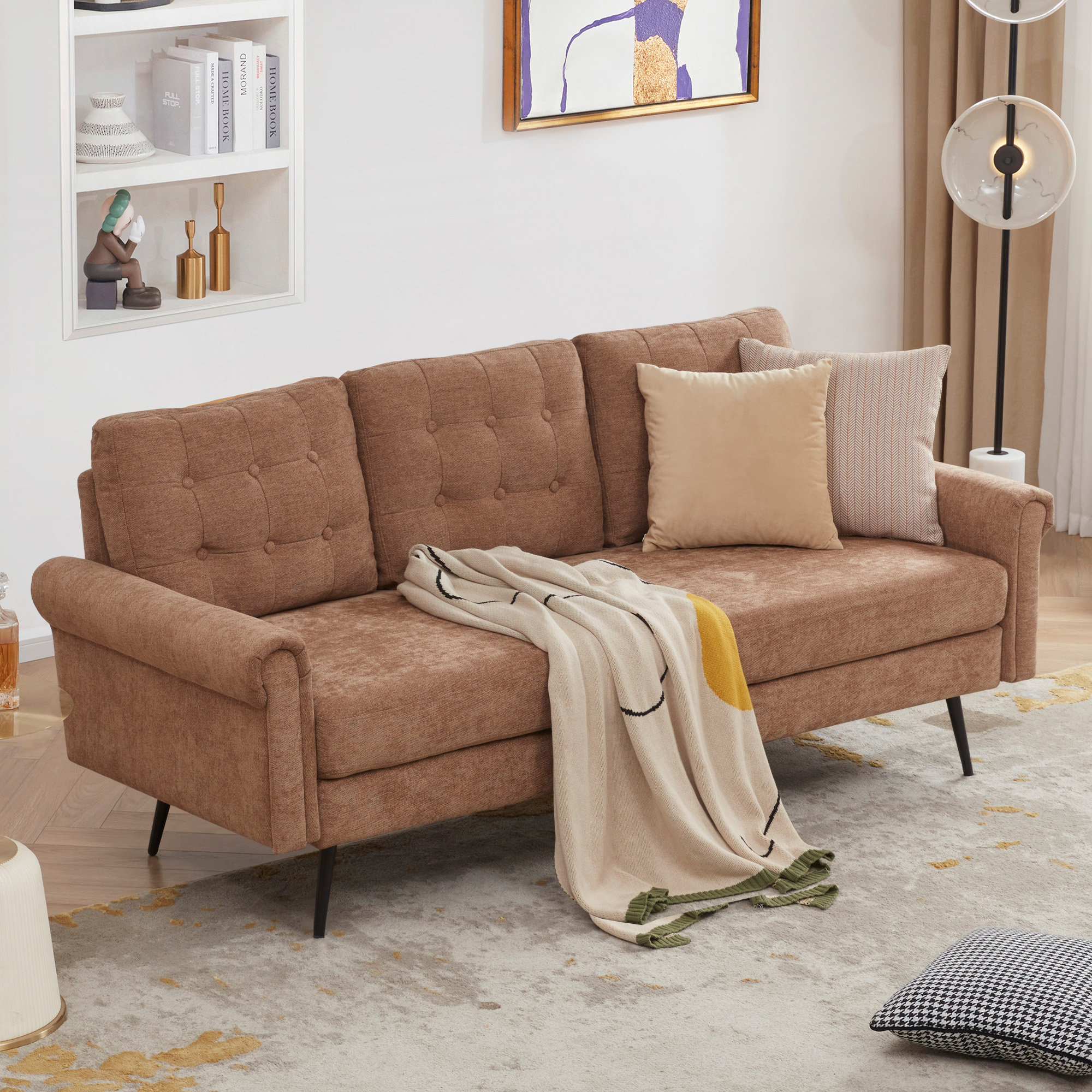 Red Barrel Studio Chelsea 75'' Fabric Tufted Rolled Arm Sofa & Reviews | Wayfair