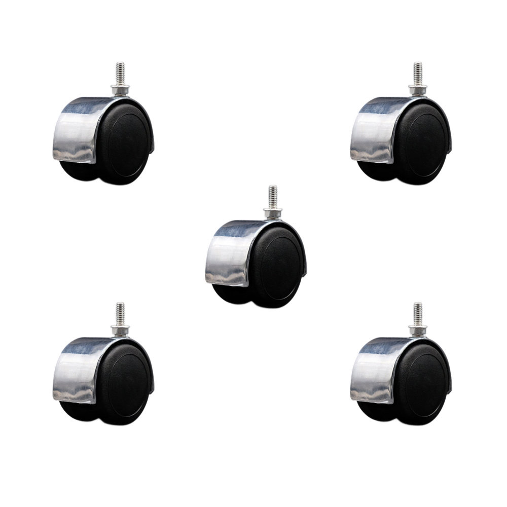 Service Caster 2 Inch Floor Safe Hooded Twin Wheel Caster 1/4 Threaded ...