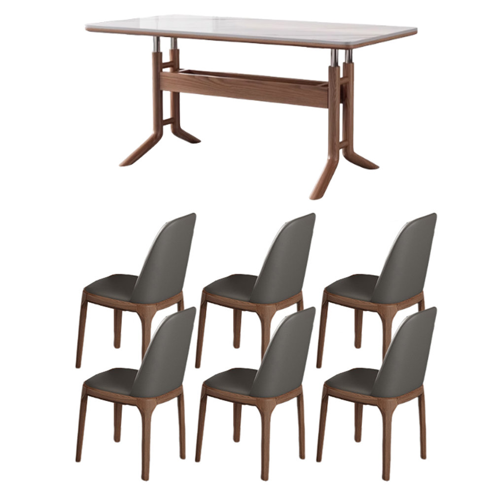 RESROS Rock Slab Rectangular Storable Dining Table Set - Wayfair Canada