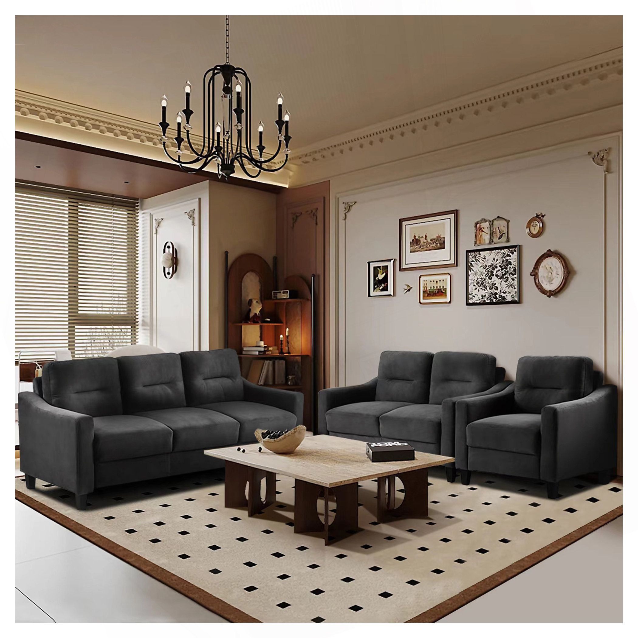 George Oliver Couch Comfortable Sectional Couches Set 1+2+3 | Wayfair