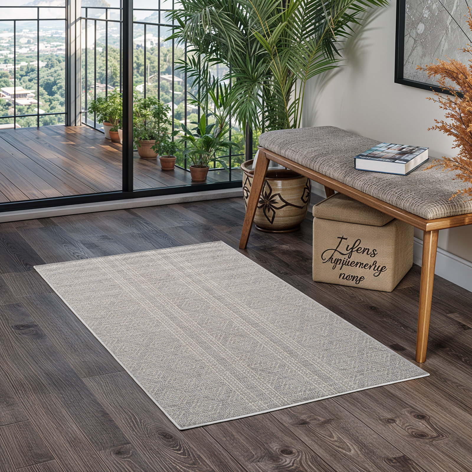 Natur Pur Kayley Outdoor Boho Rug Grey/Ivory & Reviews | Wayfair.co.uk