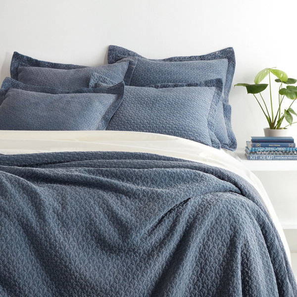 Pine Cone Hill Hawley Indigo Matelasse Coverlet | Perigold