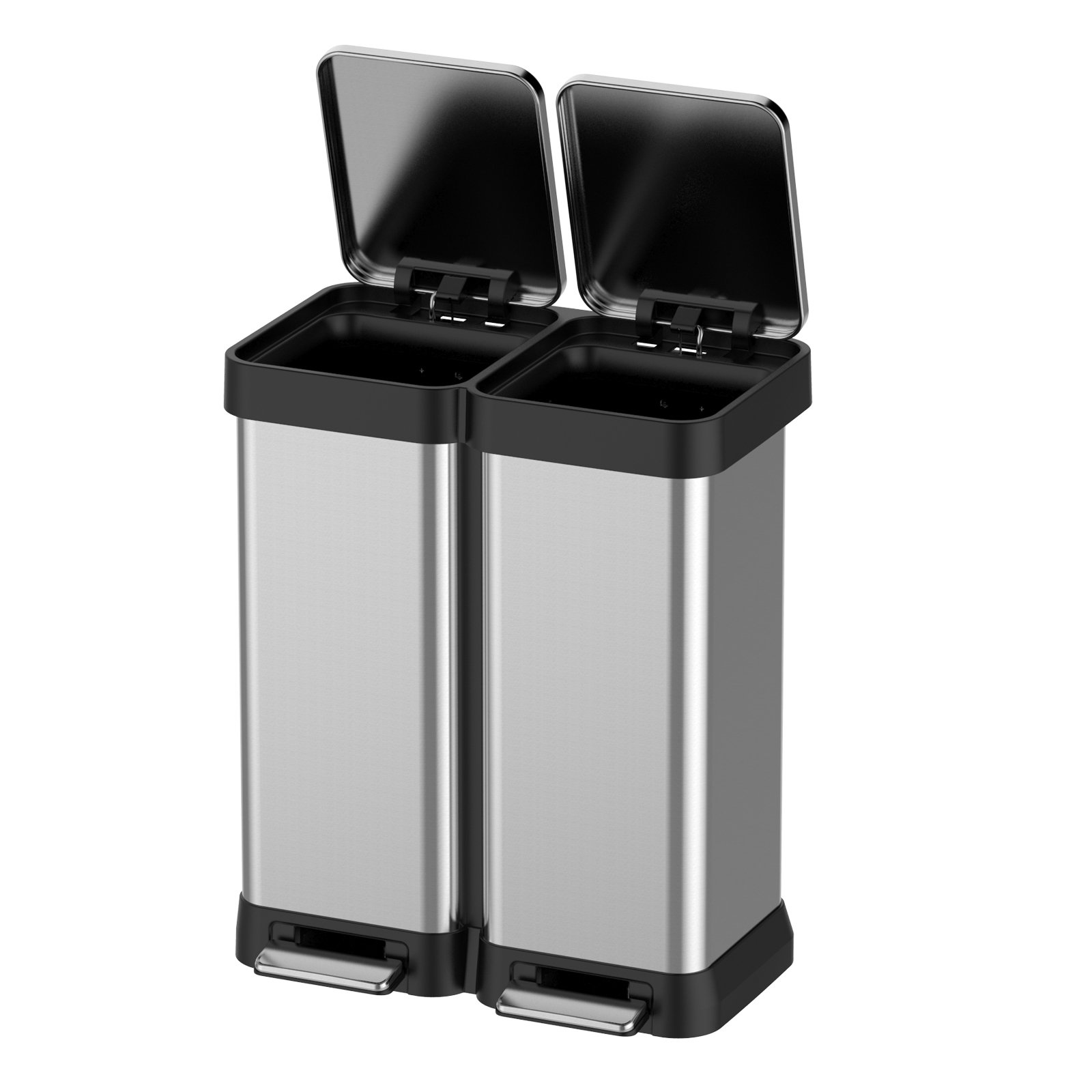 Sangdo Steel Step On Multi-Compartments Trash & Recycling Bin - 10.5 ...