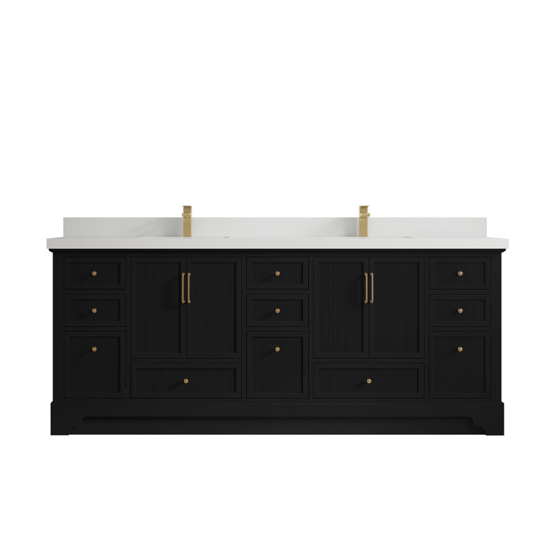 Willow Collections Alys 84" Double Bathroom Vanity Set (Knobs Option ...