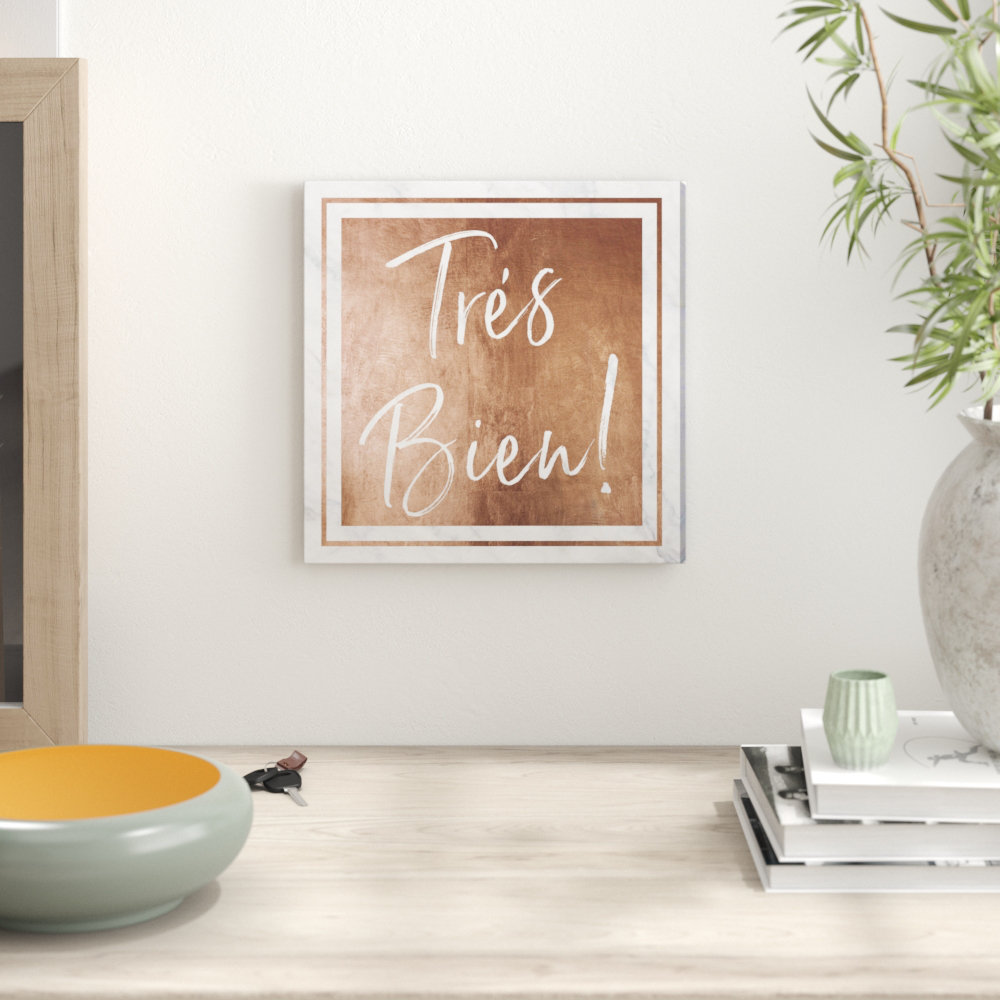 House of Hampton® Tres Bien Rose Gold - Graphic Art Print on Canvas ...