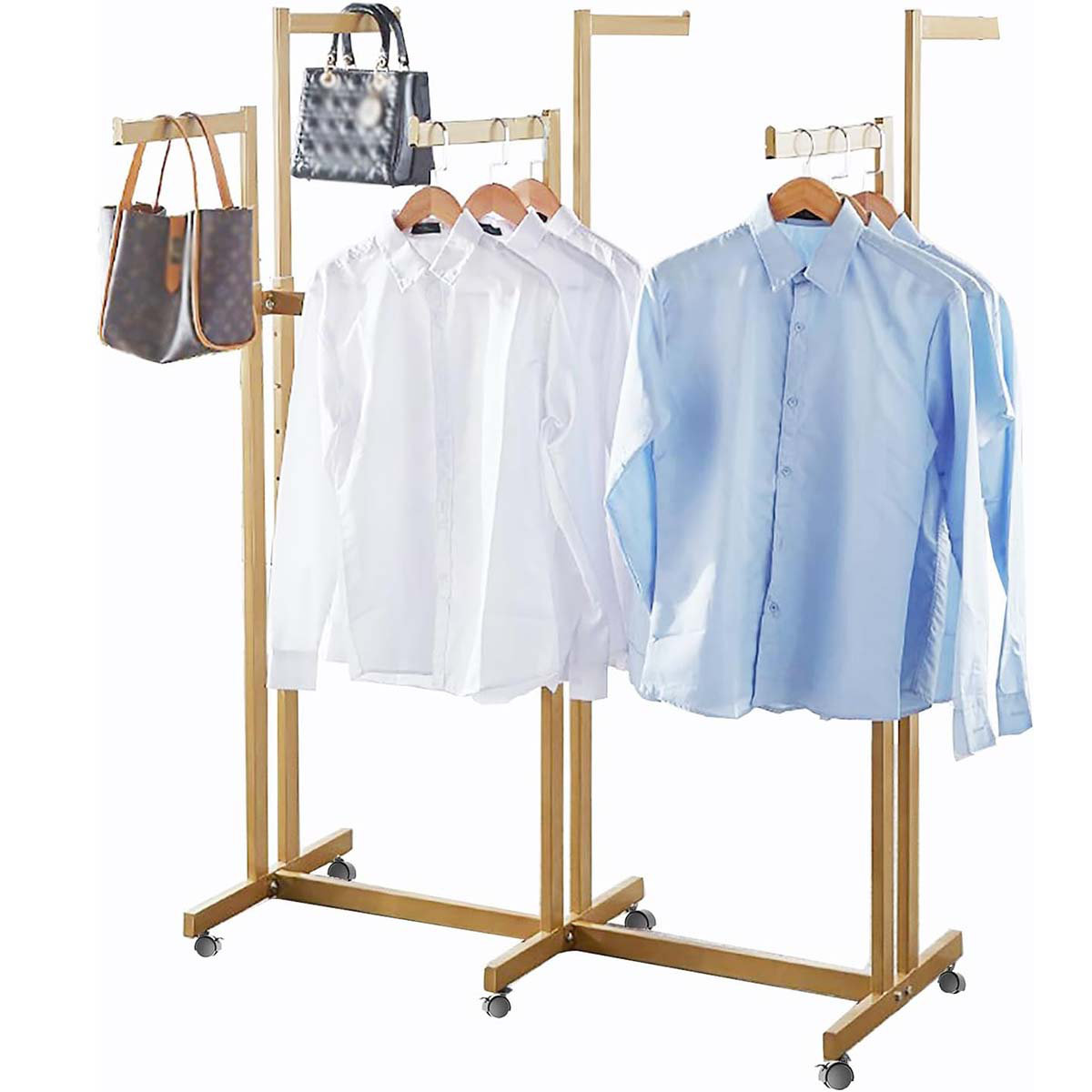 Everly Quinn Floor Standing Metal Garment Rack - Heavy Retail Display ...