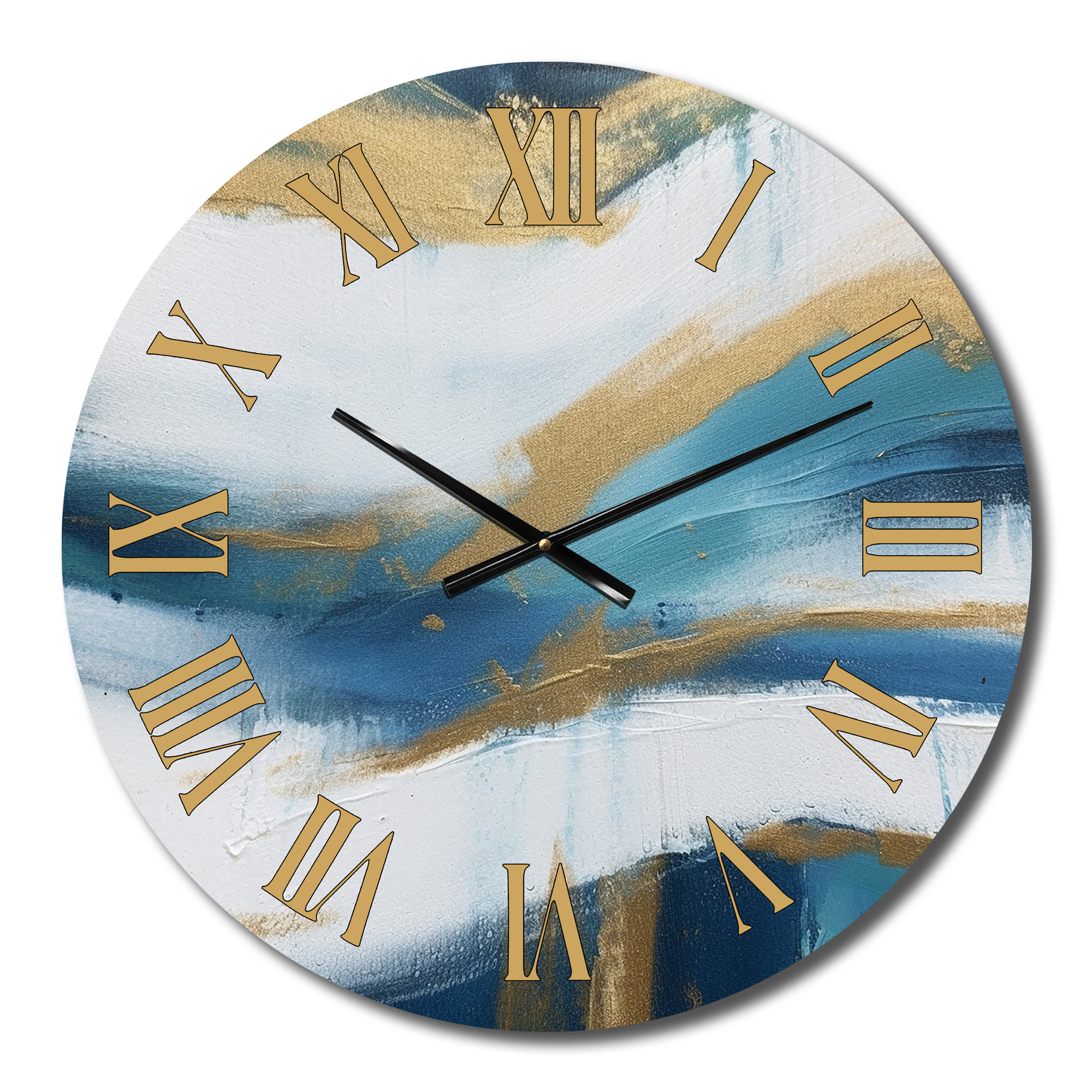 East Urban Home Essential Blue Abstract Minimal Wave Painting II ...
