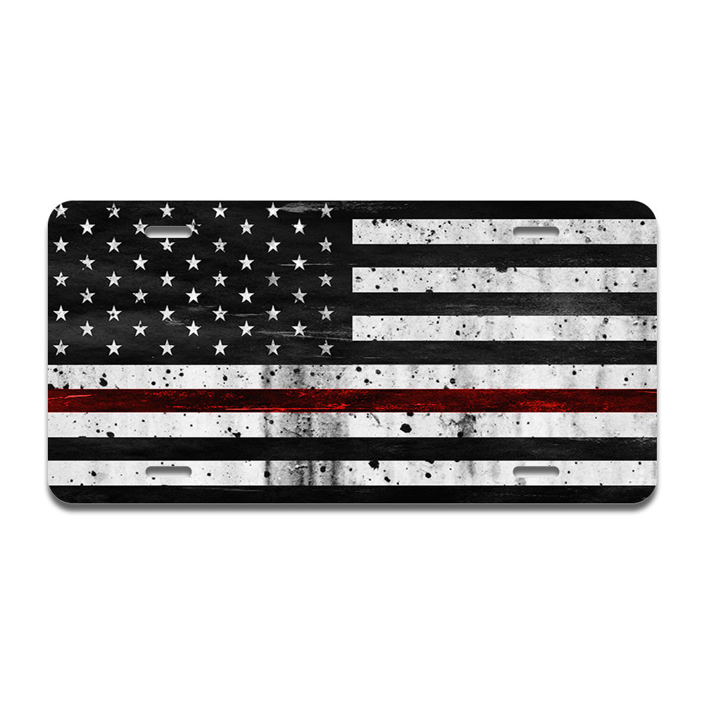 SignMission America Grunge Thin Red Line Aluminum Plate Frame | Wayfair