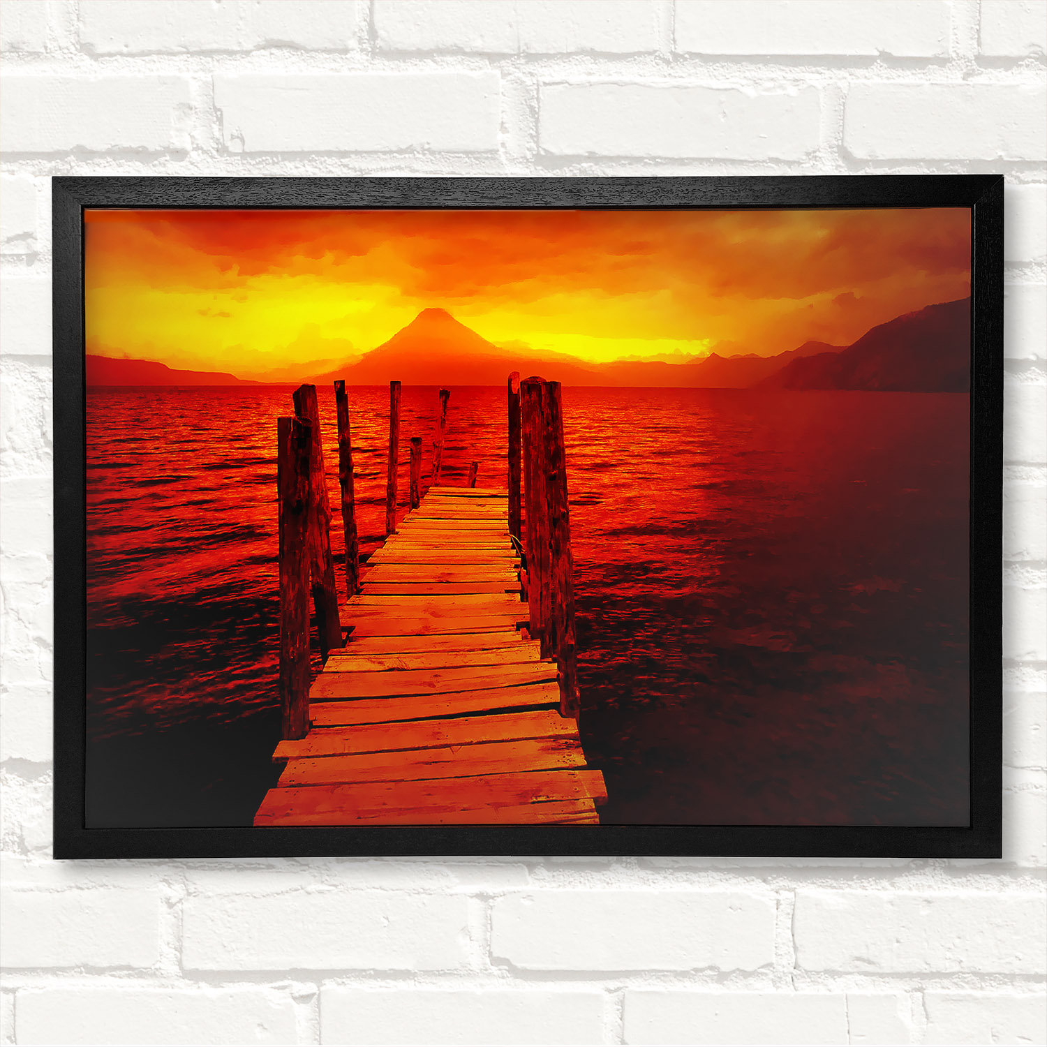 House of Hampton Red Pier Mountain View Framed Print | Wayfair.co.uk