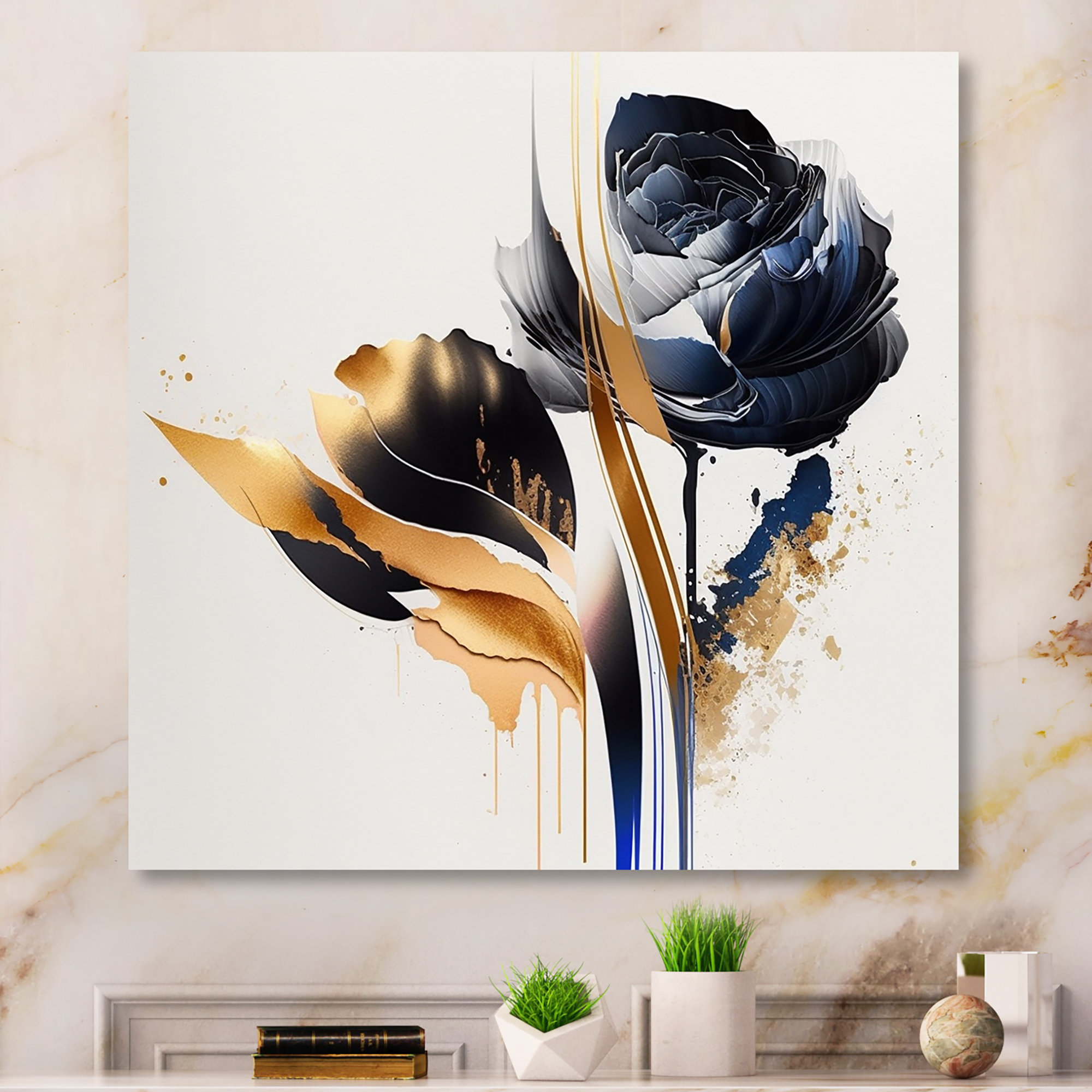 House of Hampton® Roses Flow Flower On Abstract Fusion III - Floral ...