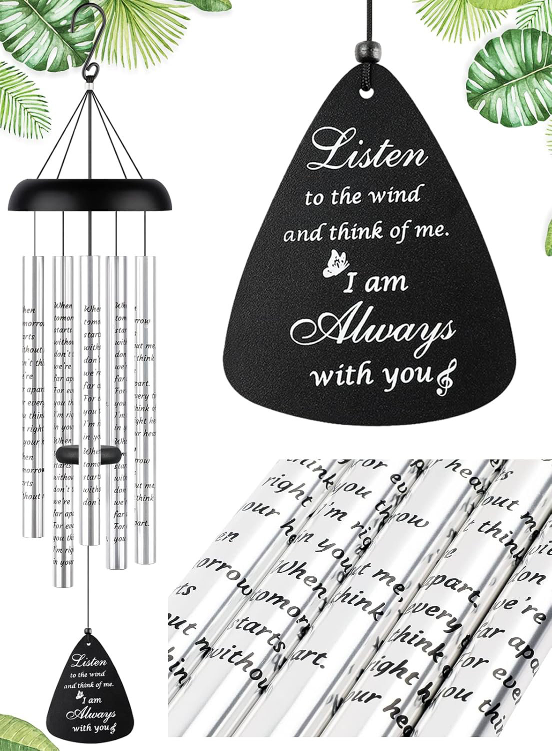 Arlmont & Co. 32" Memorial Wind Chimes - Sympathy Gift For Loss Of ...