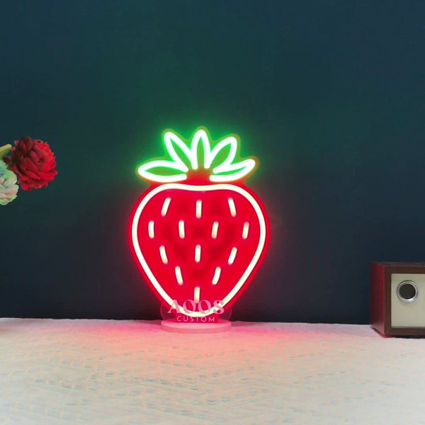 AOOS CUSTOM Strawberry 12" LED Novelty Neon Sign | Wayfair