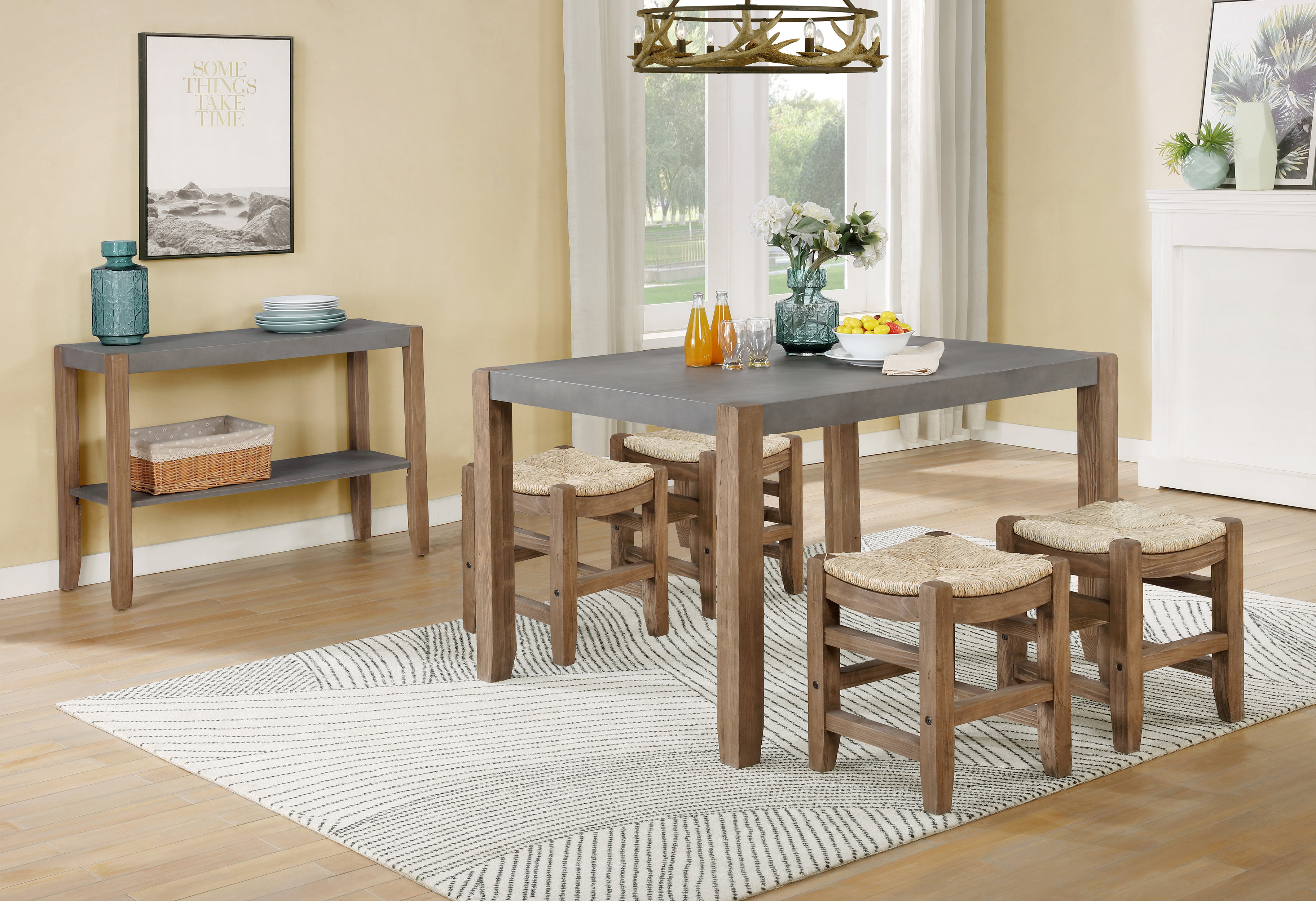 Loon Peak® Aston 6 Piece Dining Set With 48"W Dining Table Four 15"W ...
