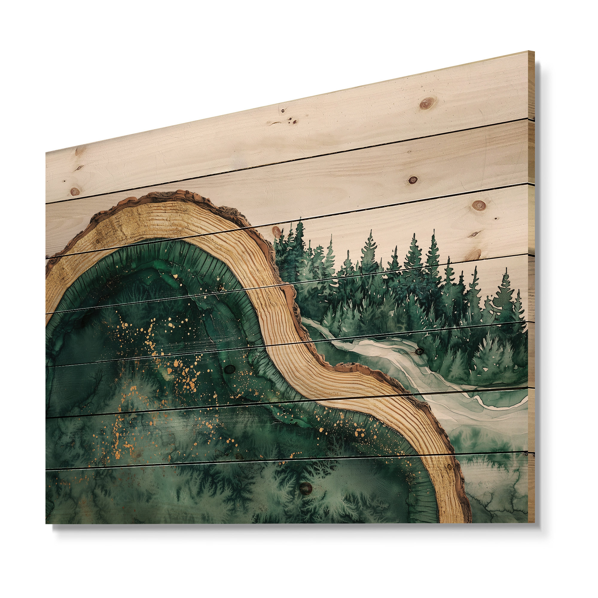 Ophelia & Co. Bold Forest Landscape Path Of The Emerald River VI ...
