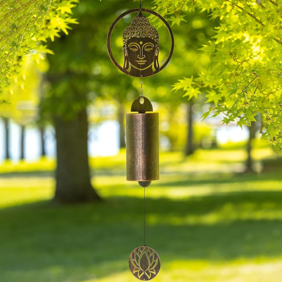 Arlmont & Co. Rural Zen Buddha Wind Chimes Outdoor Unique Zen Buddha ...