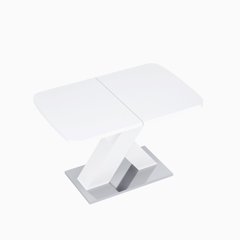 Brayden Studio® Modern Square Dining Table, Stretchable, White Table ...