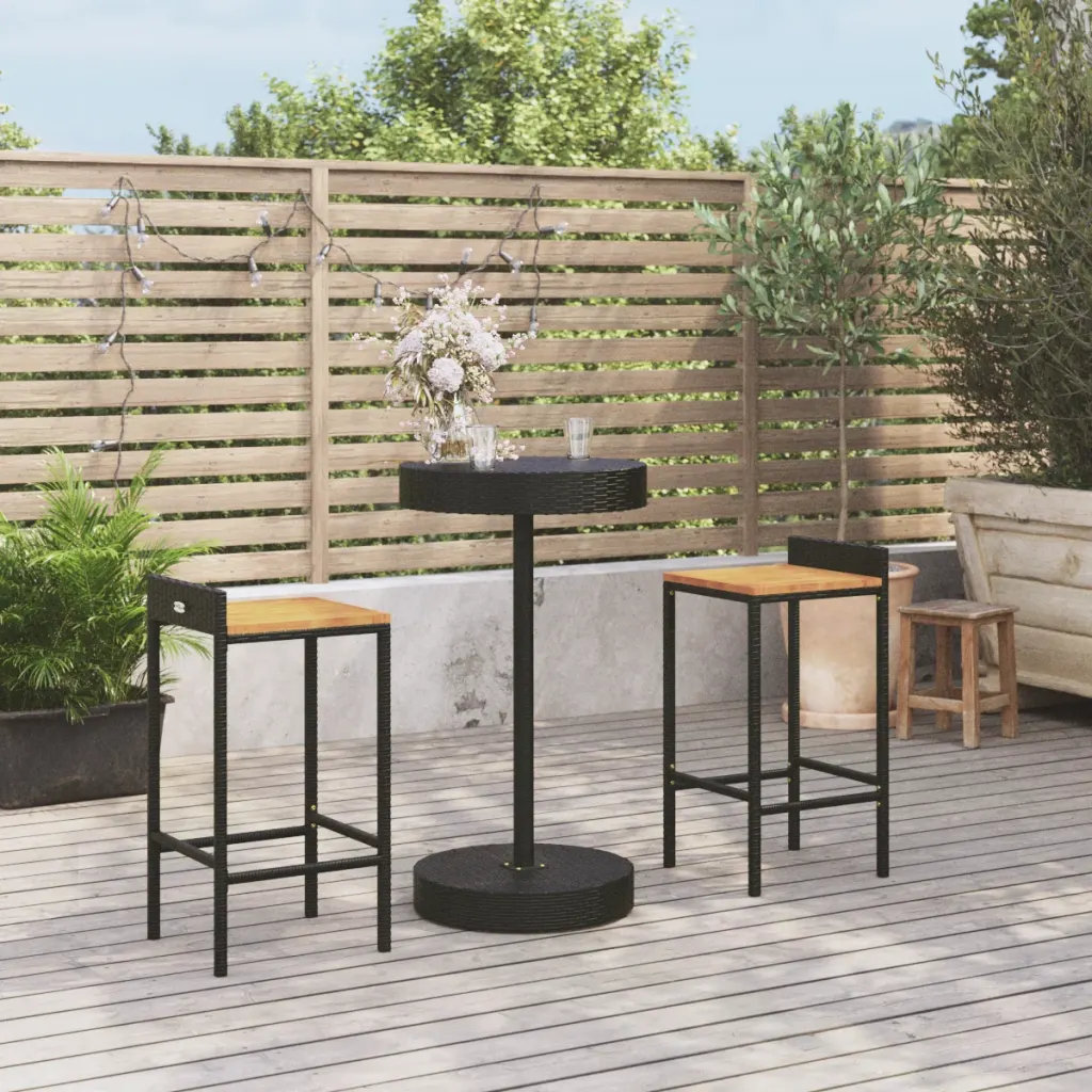 Latitude Run® Bar Set with Wicker Outer Material | Wayfair