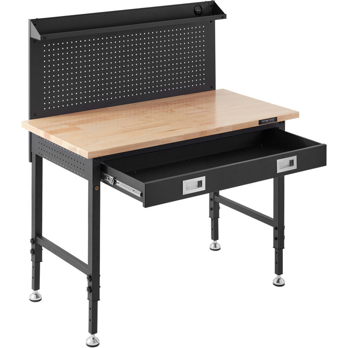VEVOR 48'' W Manufactured Wood Top Height-Adjustable Workbench | Wayfair