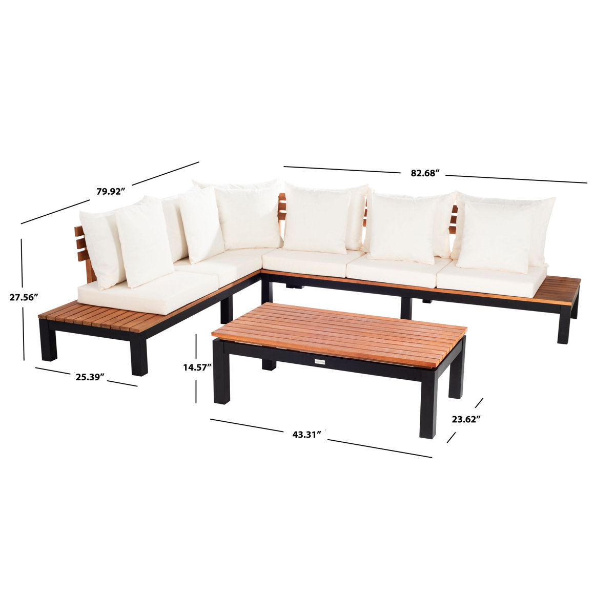 Rosecliff Heights Thalia Living Patio Sectional with Cushions | Wayfair
