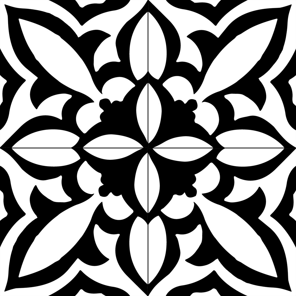 Andova Luv Ti'amo Black and White 8-in Encaustic Matte Porcelain Wall ...