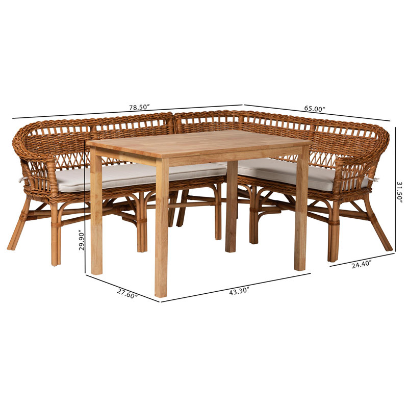 Bay Isle Home™ Airete 4 - Person Rattan Dining Set | Wayfair