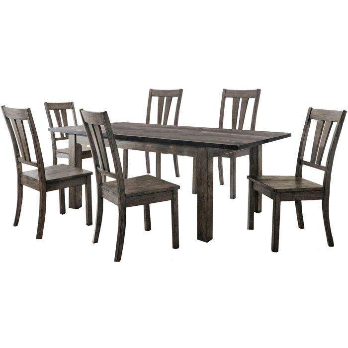 Union Rustic Wimbish 7 Piece Wood Dining Set & Reviews | Wayfair