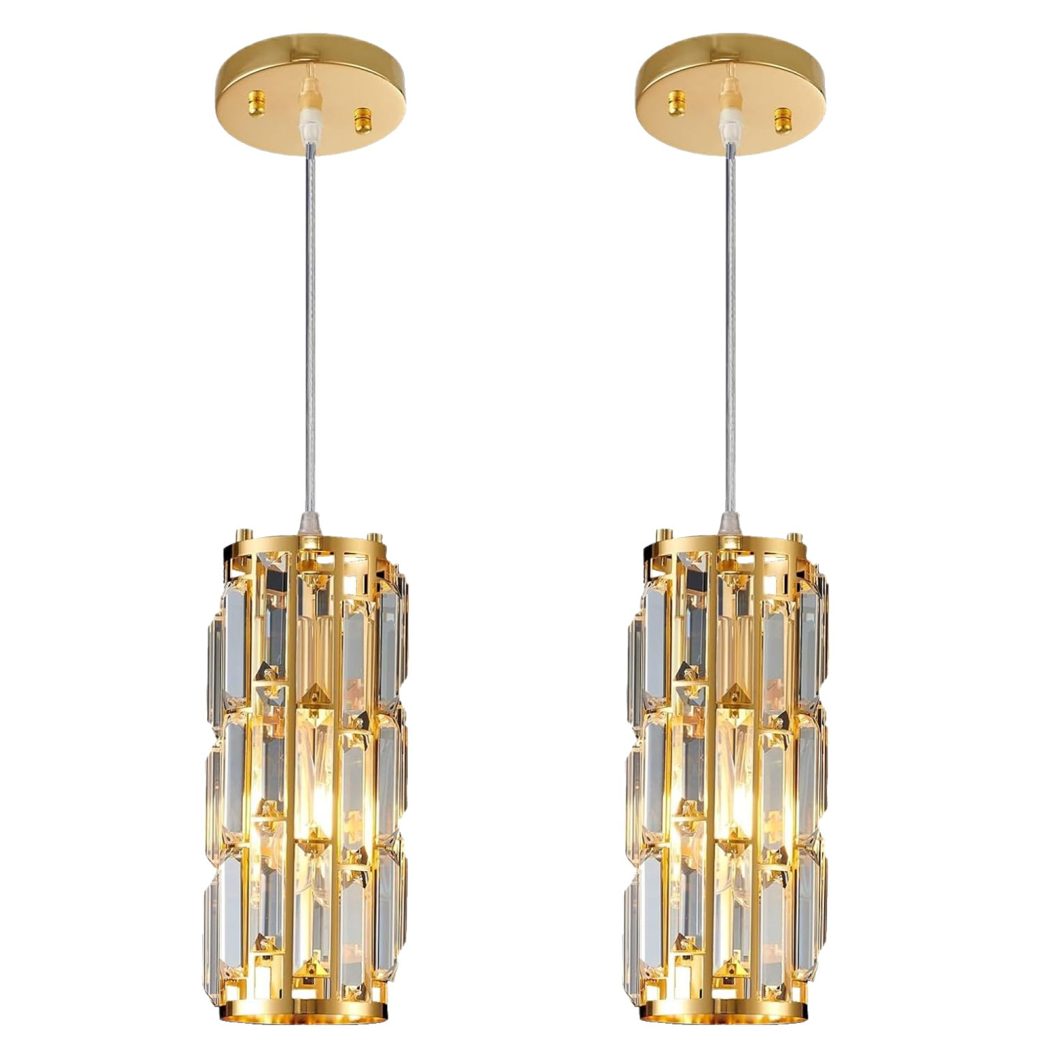 Mercer41 Modern Gold Pendant Light, Mini Crystal Pendant Lighting for ...