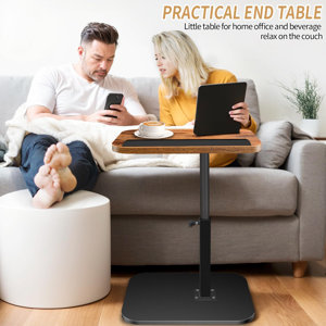 Mercer41 Adjustable Sofa C Shape Side Table, 360° Rotating TV Tray ...