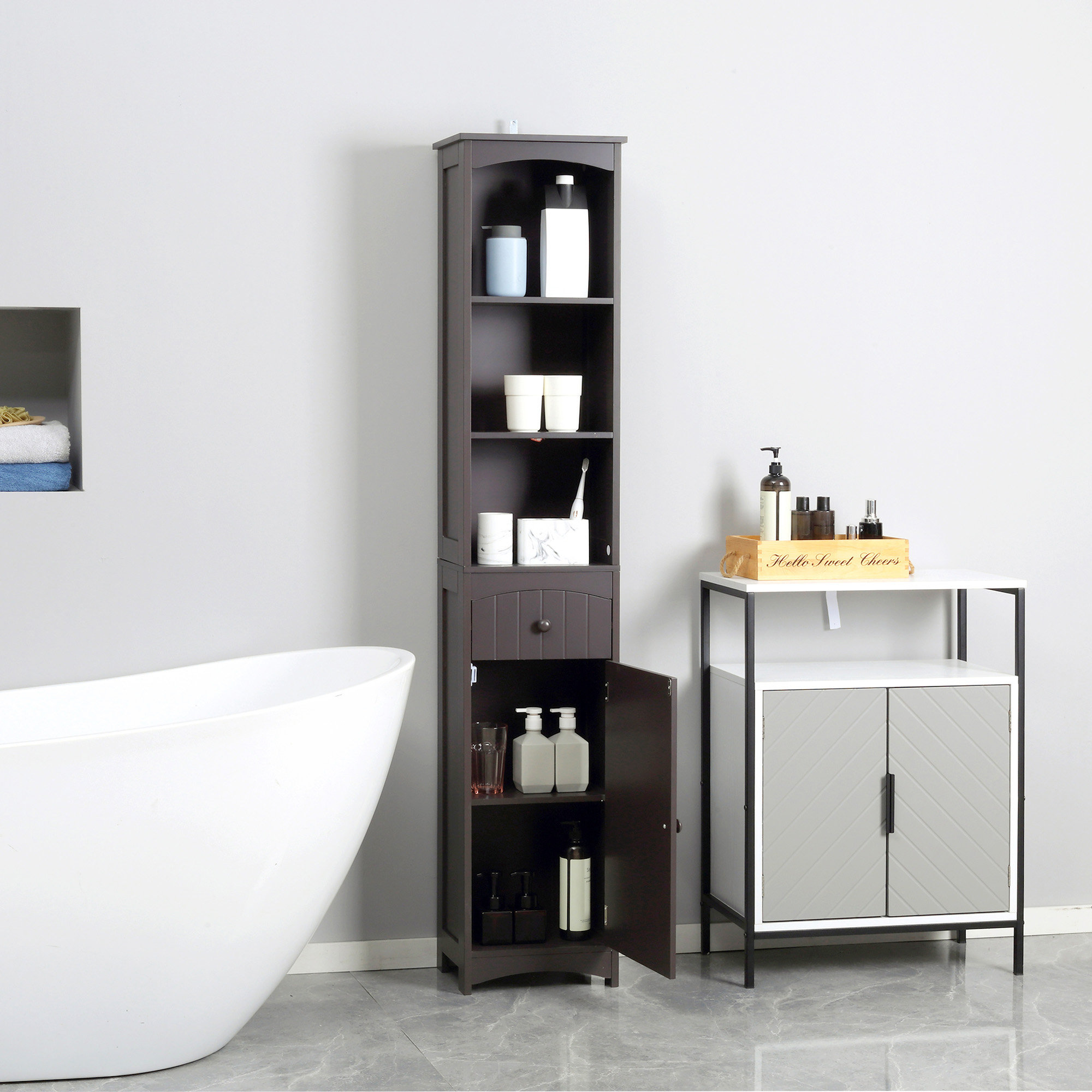 Dovecove Bathroom Storage Cabinet, Free Standing Bathroom Storage Unit ...