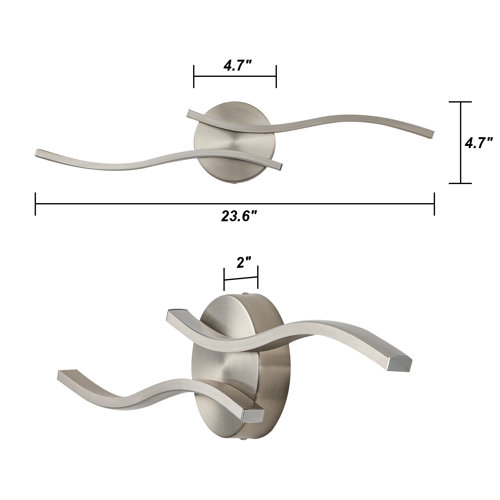 Orren Ellis Philpott 2-Light Dimmable LED Vanity Light & Reviews | Wayfair