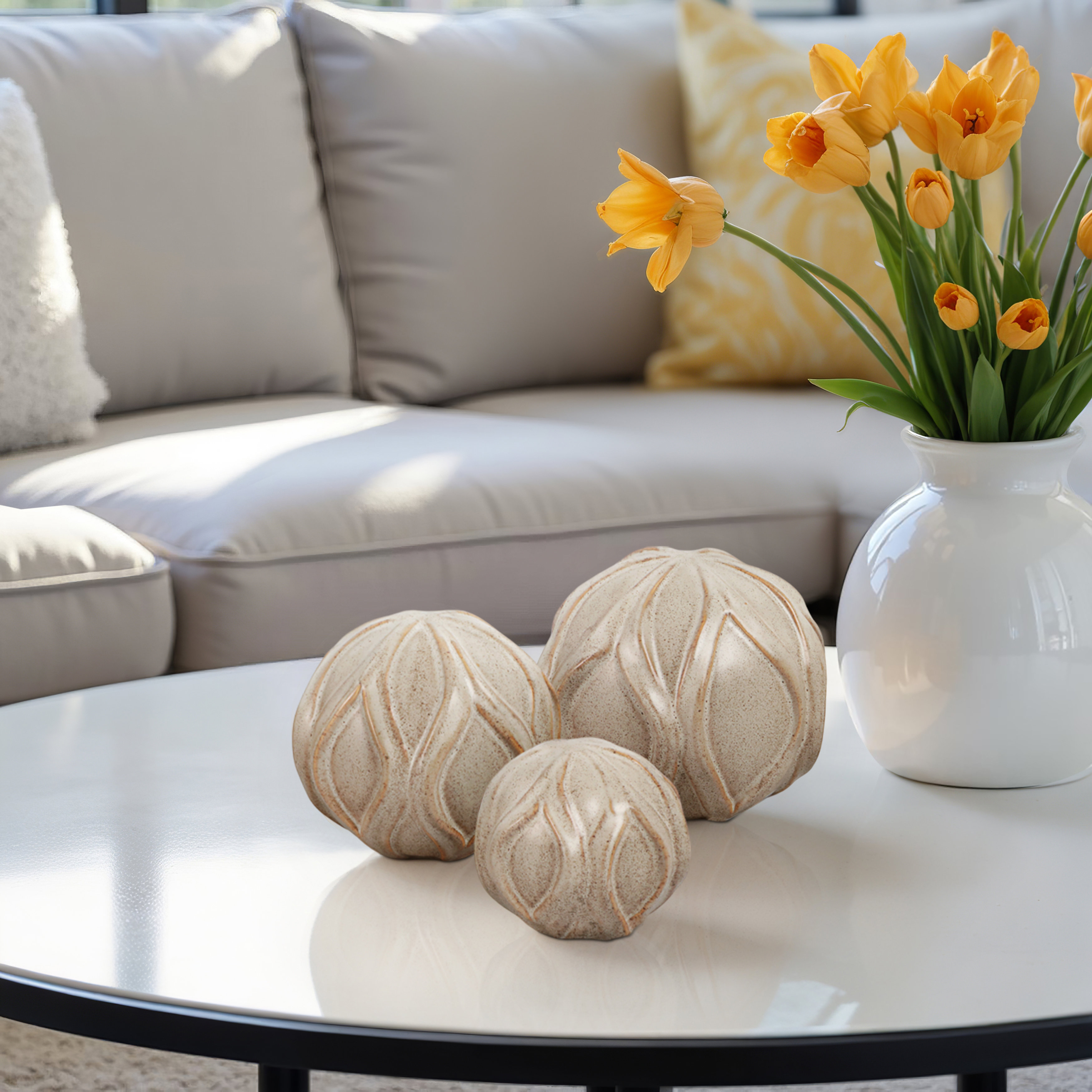 Ivy Bronx 3-Pieces Townsend Ceramic Decor Balls | Wayfair