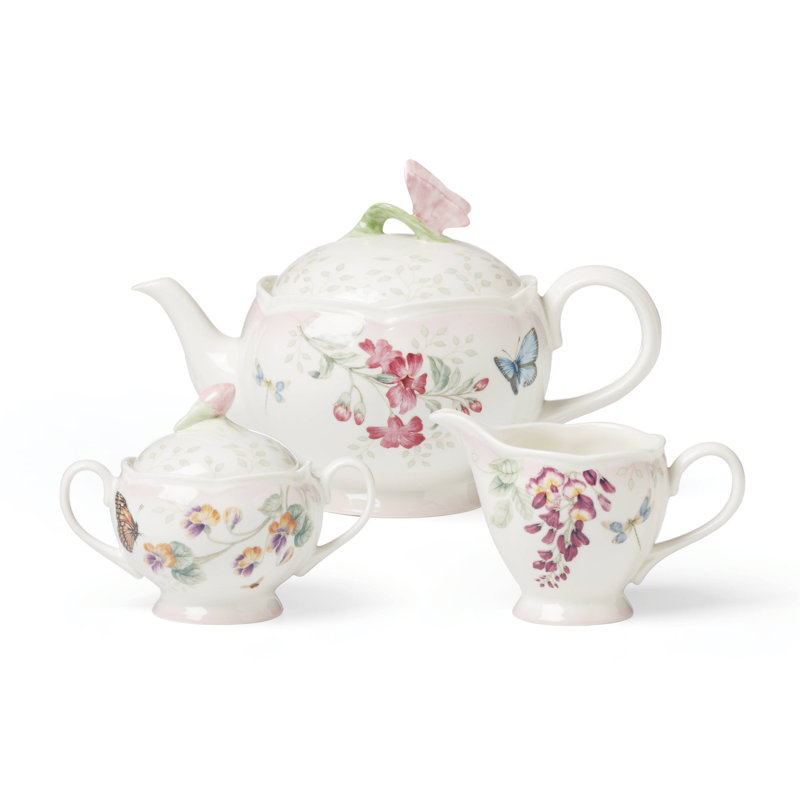 Lenox Butterfly Meadow Pink Ombre 5-Piece Tea Set | Wayfair