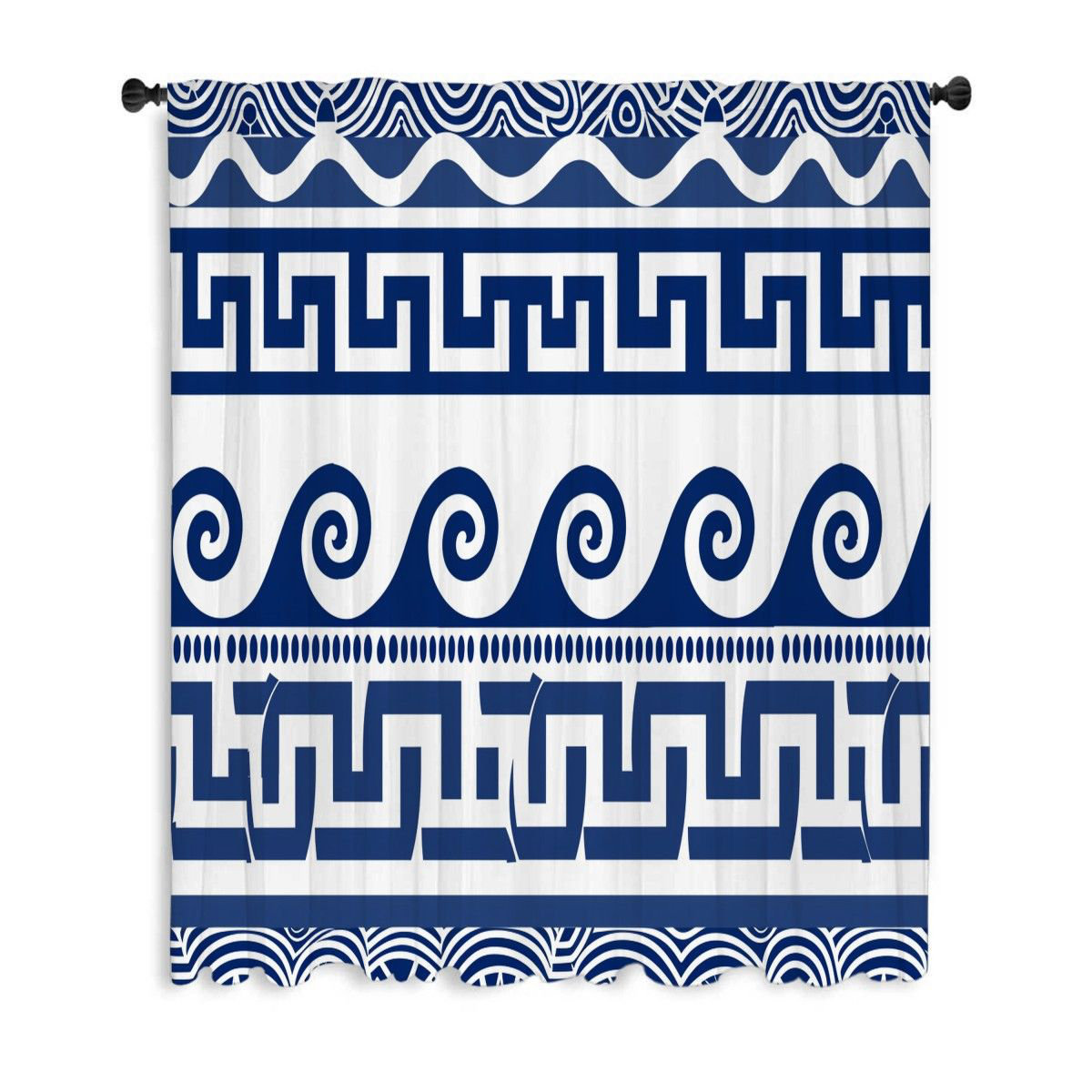 VisionDecor Greek Patterns Window Curtains, Culture Blockout & Sheer ...