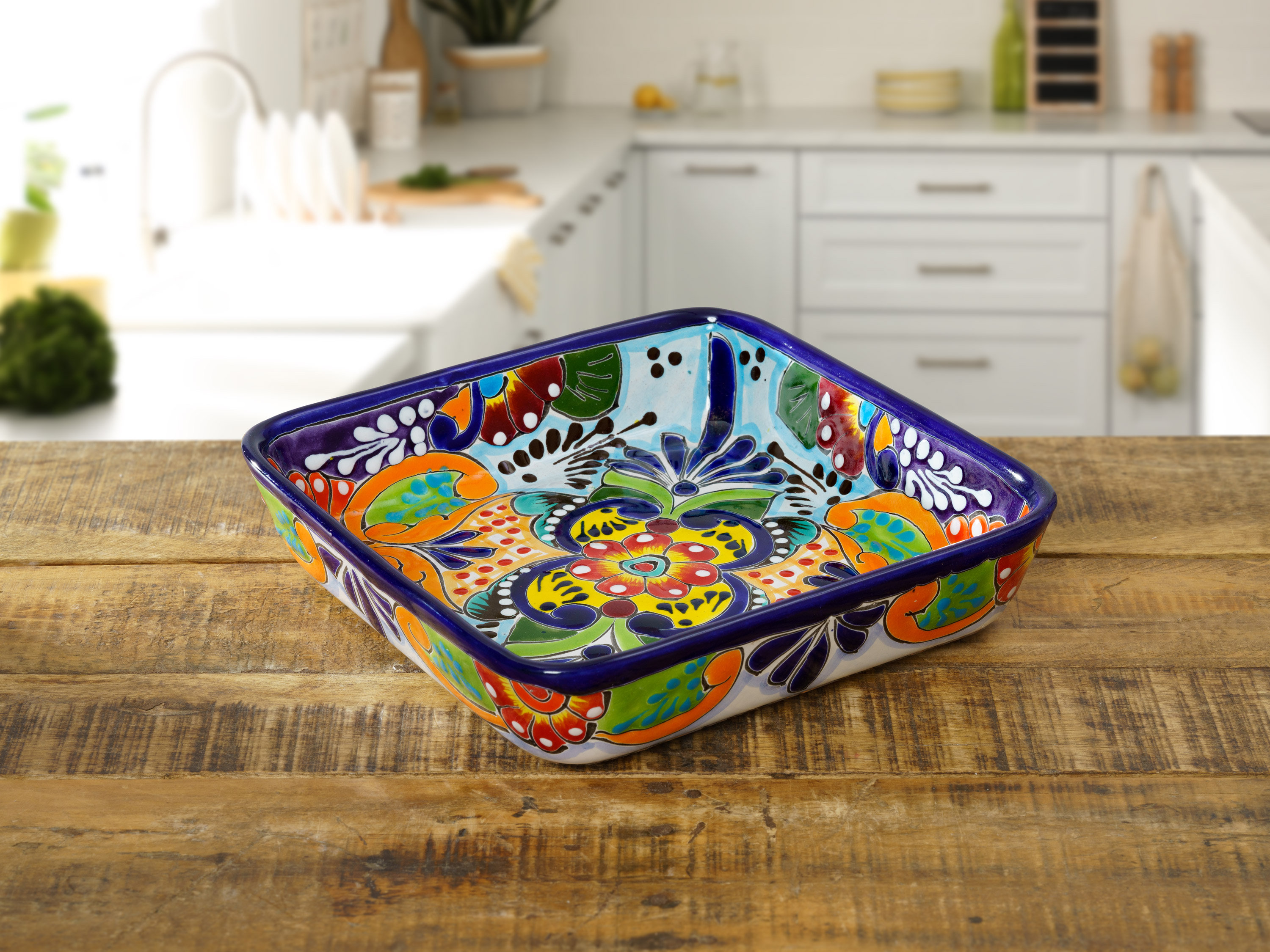 Enchanted Talavera Hand-Painted Talavera Ceramic Baking Dish Casserole ...