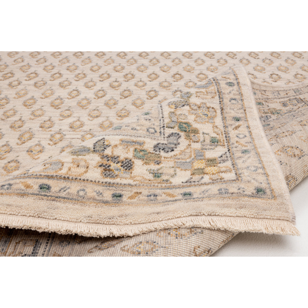 Theko Nahili Machine Woven Wool Beige Rug | Wayfair.co.uk