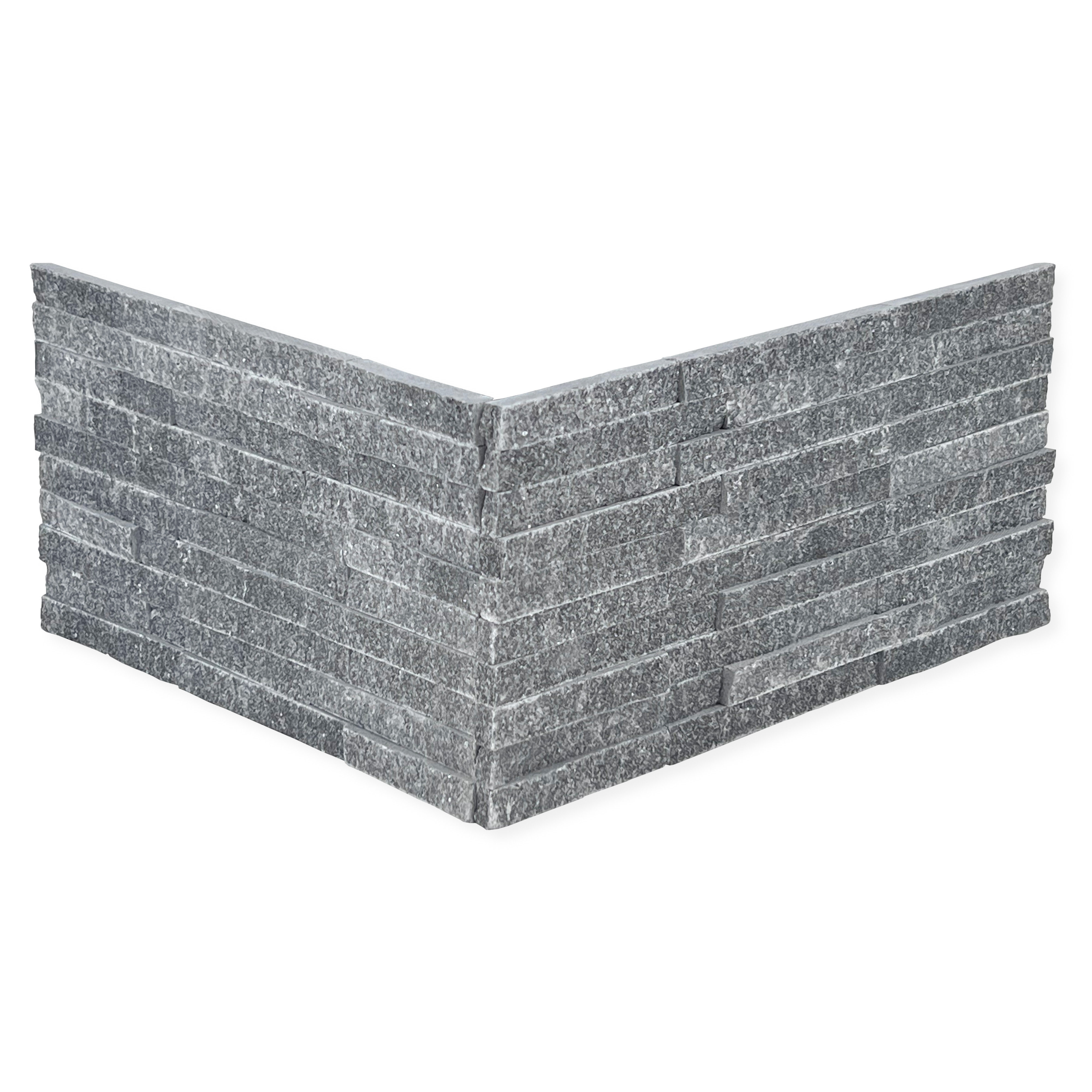 Cruz Bay Studio Slender Strip Corner 3in.x12in. Split Face Marble Wall ...