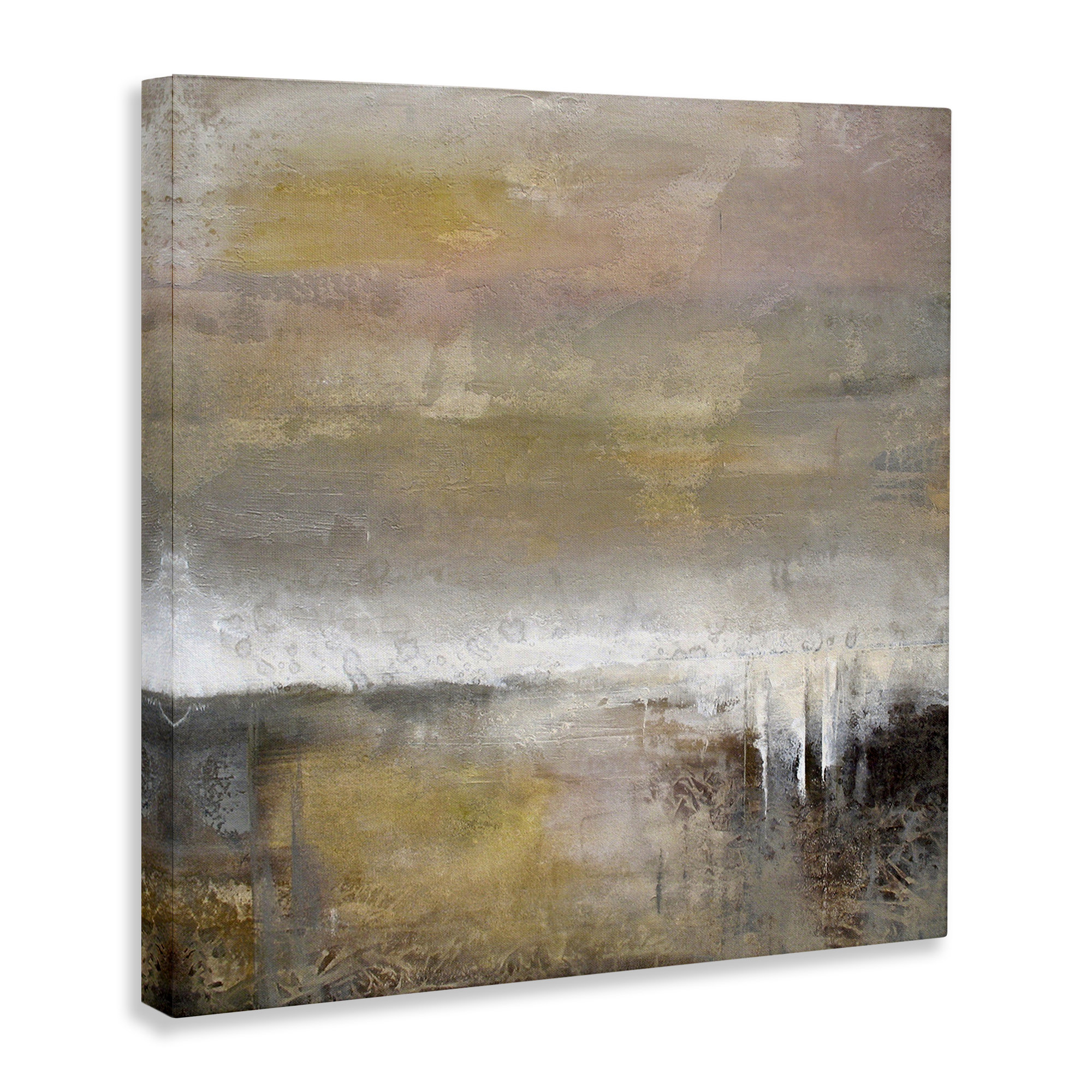 Dakota Fields Neutral Earthy Abstract Landscape Canvas, design by Karen ...