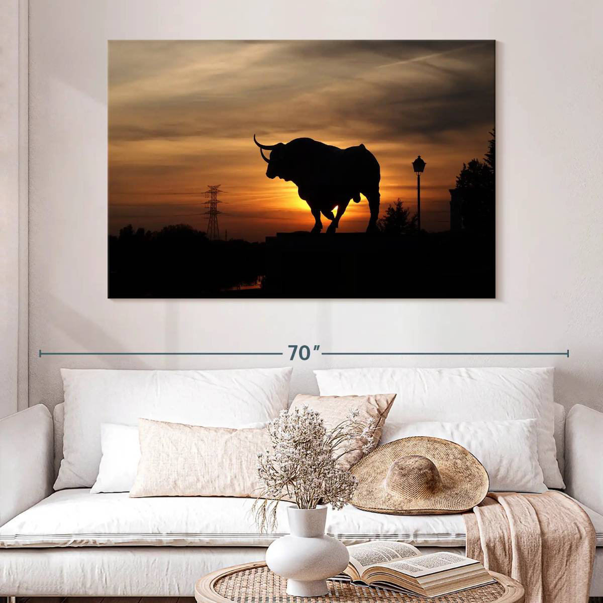 Ebern Designs Crowle Bull Sunset Silhouette - Wayfair Canada