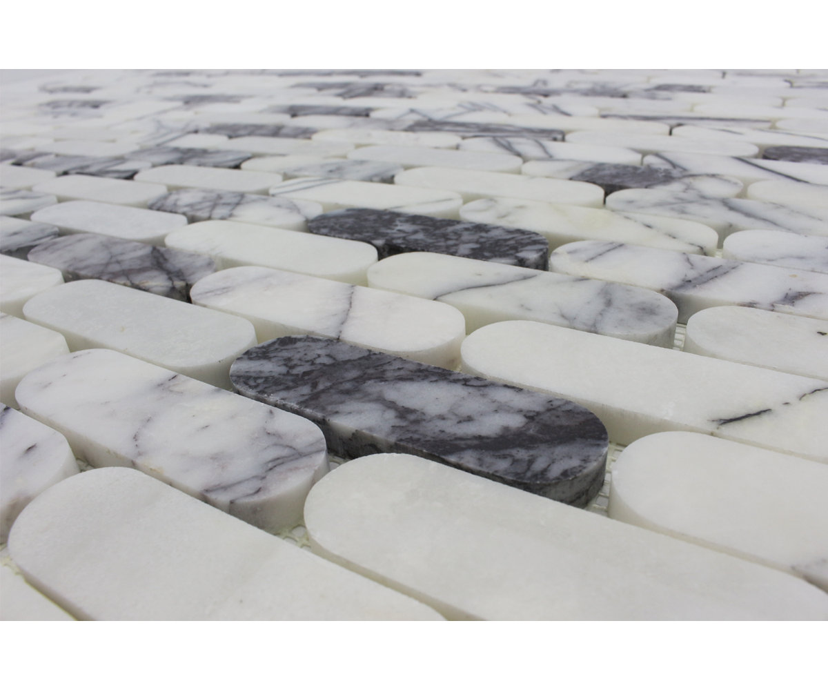 Cordelio Eclipse Marble Mosaic Tile in Lilac | Wayfair