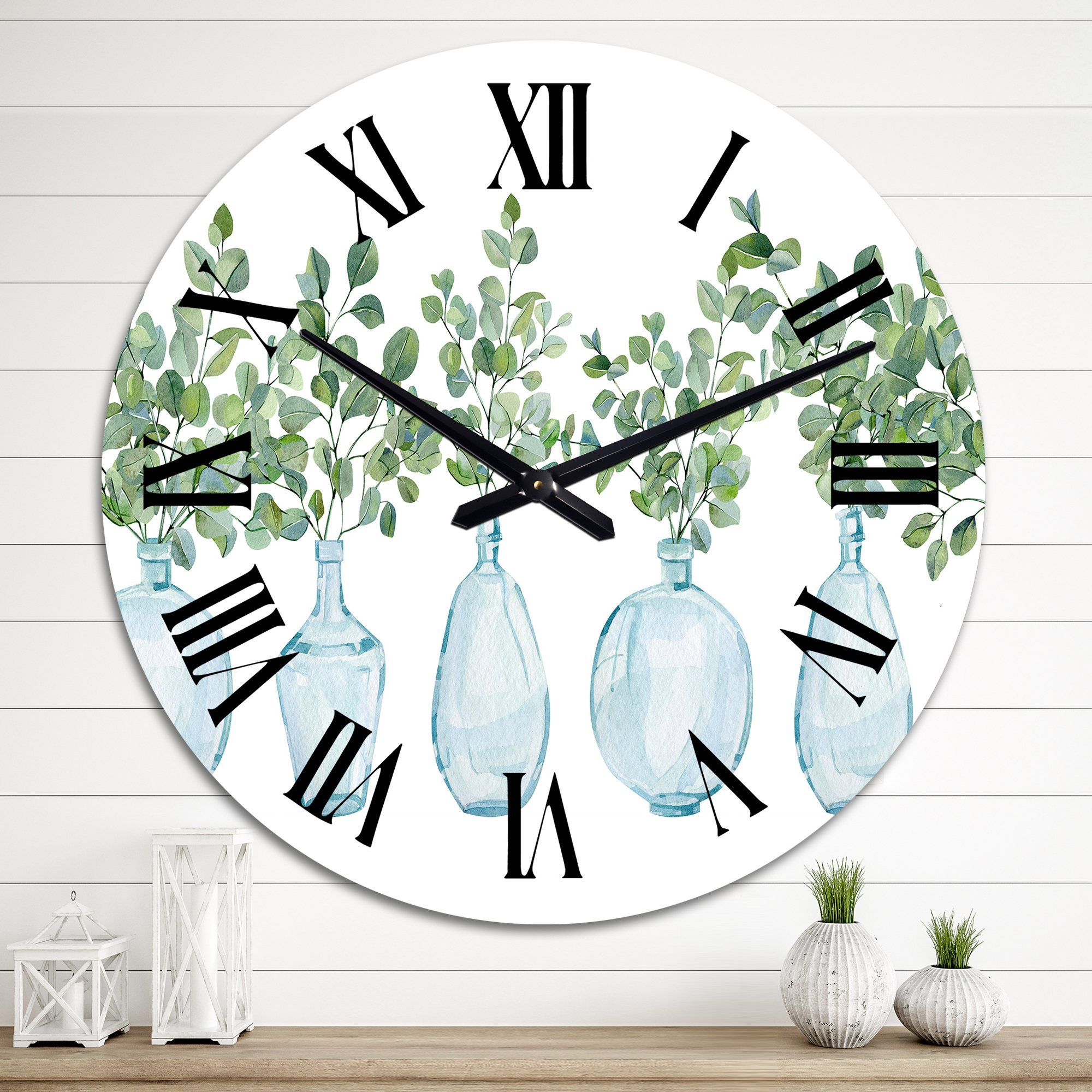 East Urban Home House Plants in Glass Vase Eucalyptus Branches II ...