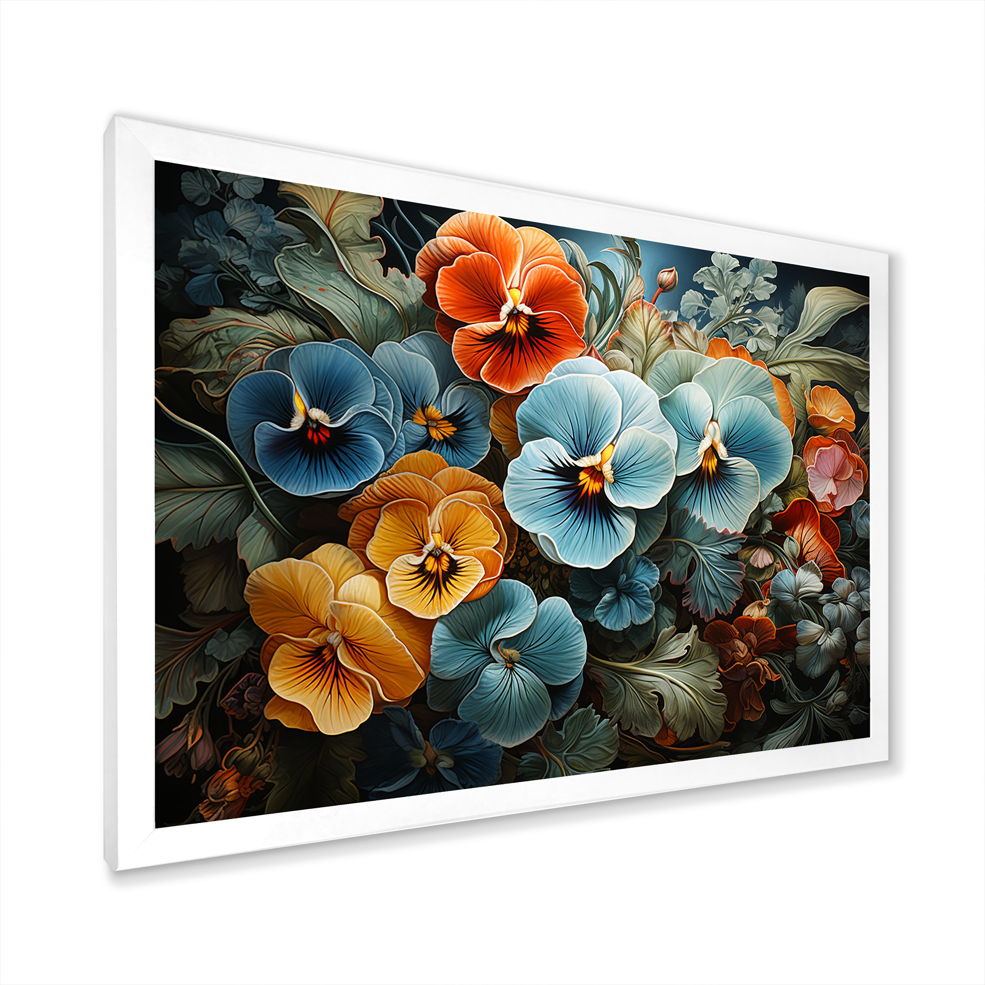 Design Art Colourful Pansies Realistic Garden Splendour I - Pansies ...