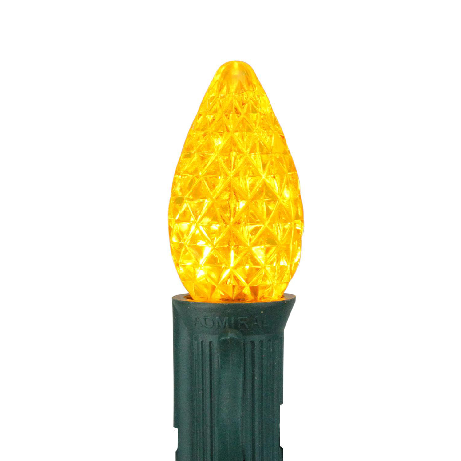 Northlight Pack of 25 Faceted LED C7 Yellow Christmas Replacement Bulbs ...
