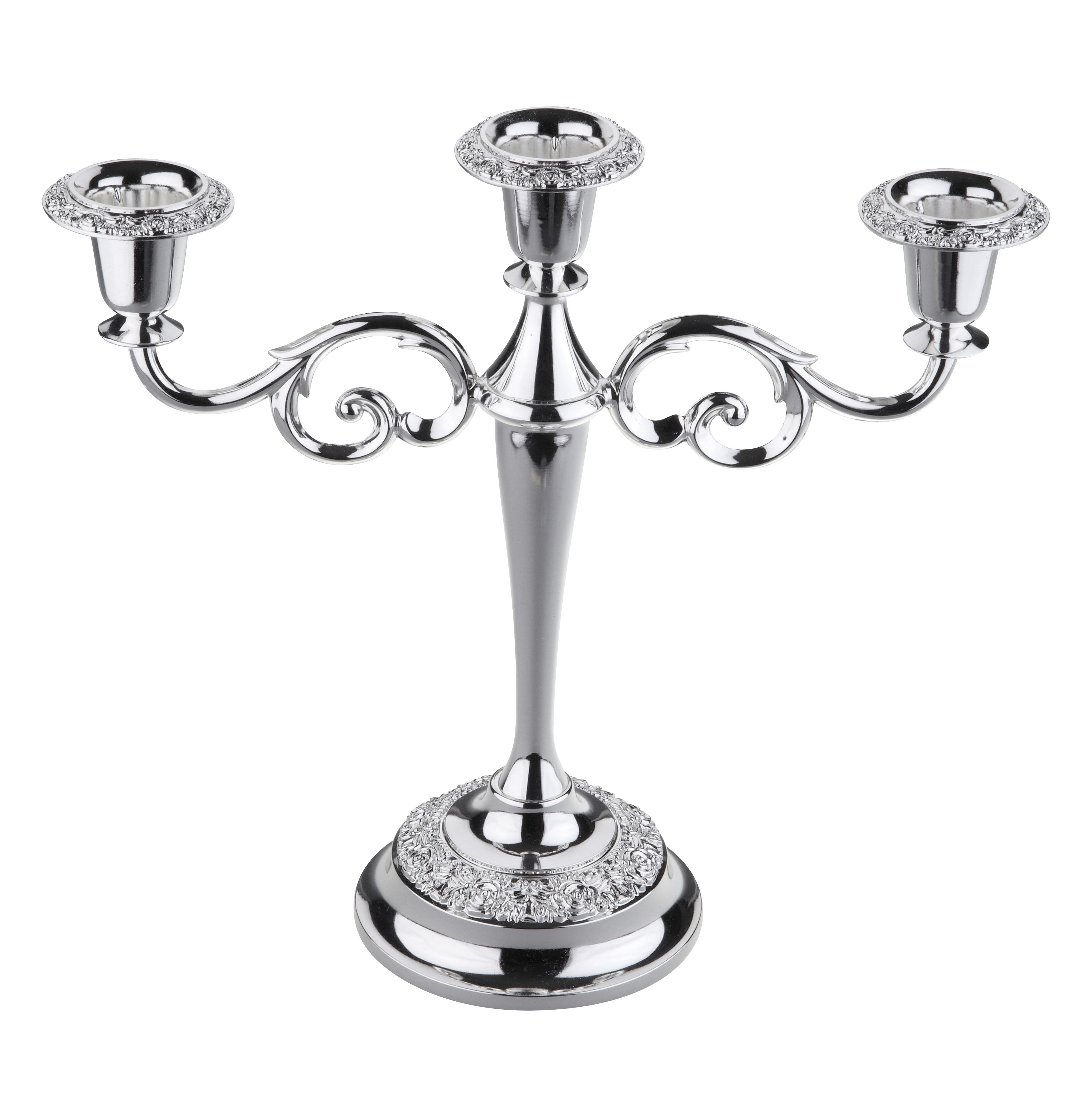 Corbell Silver Company Queen Anne 5 Light Rose Metal Candelabra ...
