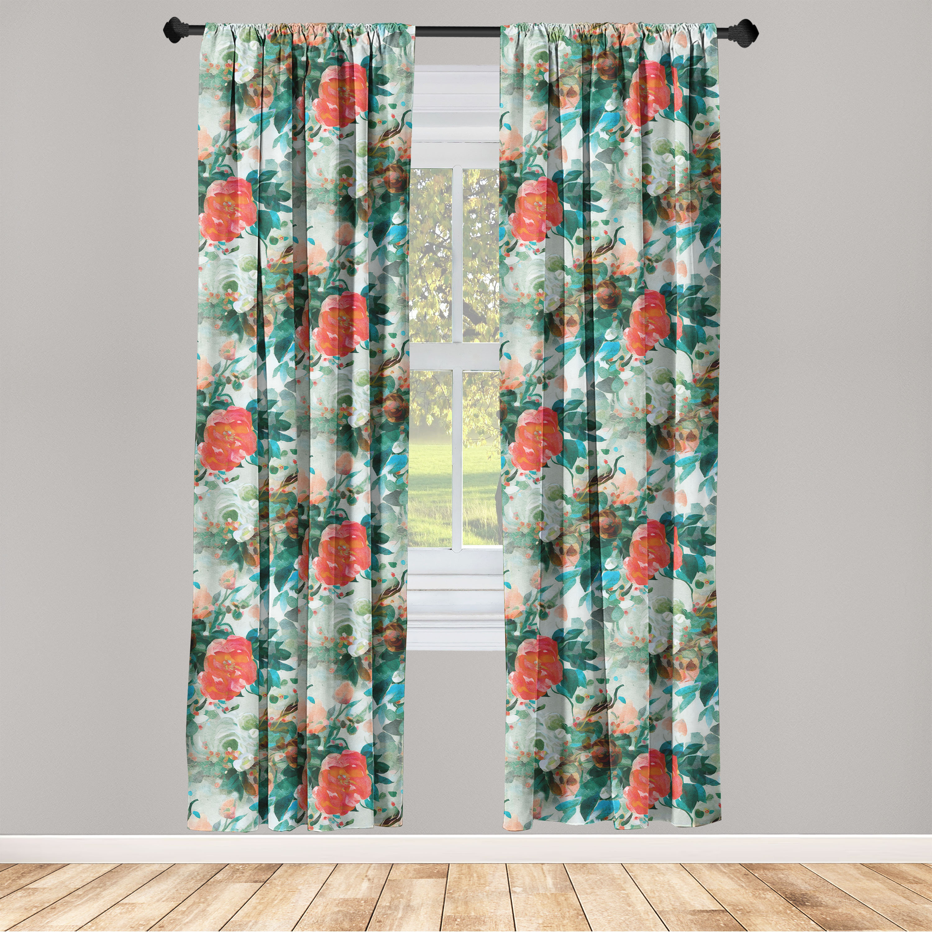 East Urban Home Adaiah Microfiber Semi-Sheer Curtain Pair | Wayfair